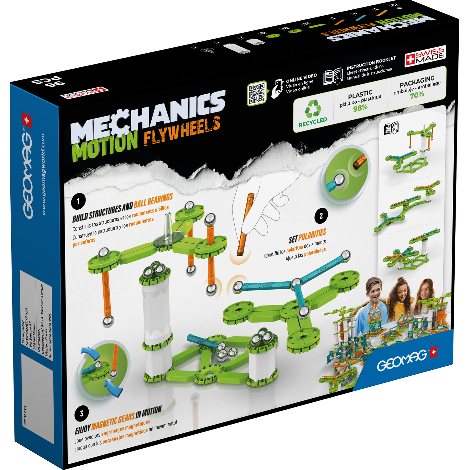 Geomag Mechanics Motion Magnetic Flywheels - 96 Pieces