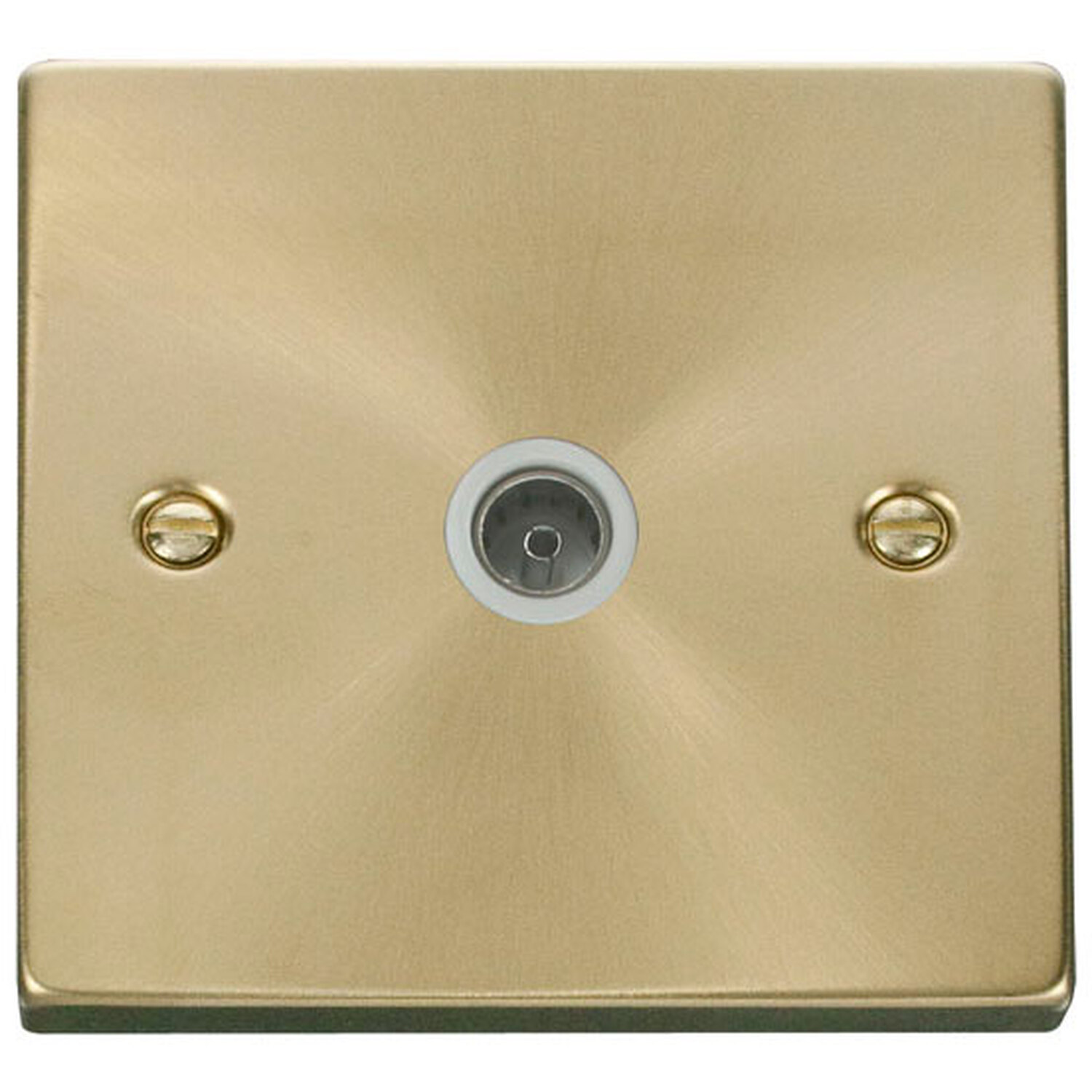 Satin Brushed Brass 1 Gang Single Coaxial TV Socket