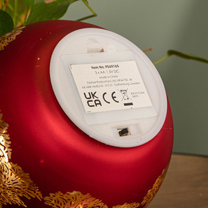Battery Operated Light up Santa Glass Ball in LEDs