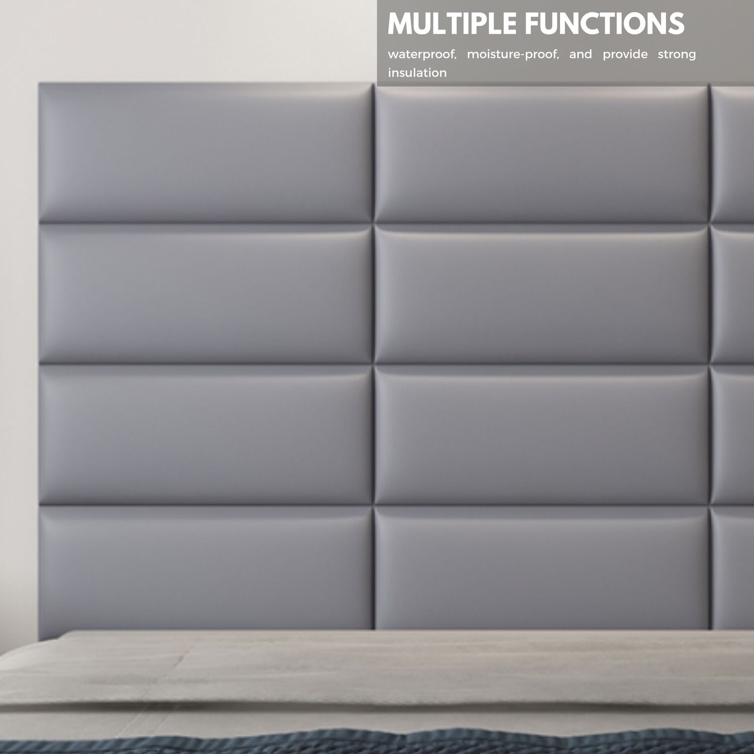Self Adhesive Padded Wall Panels (60x25cm) Peel and Stick Wall Cushion