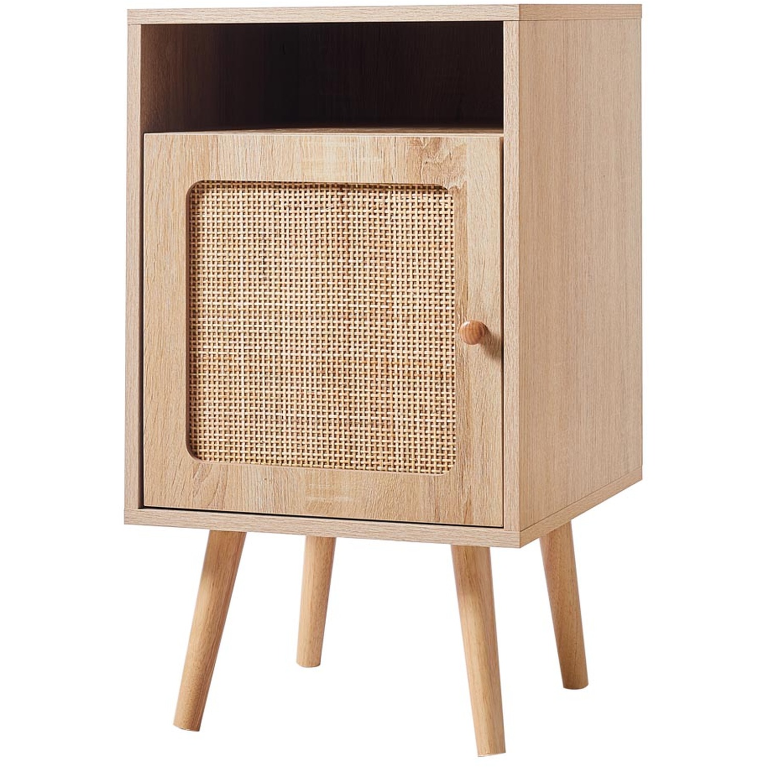 Boho Solid Wood Natural Color Bedside Table