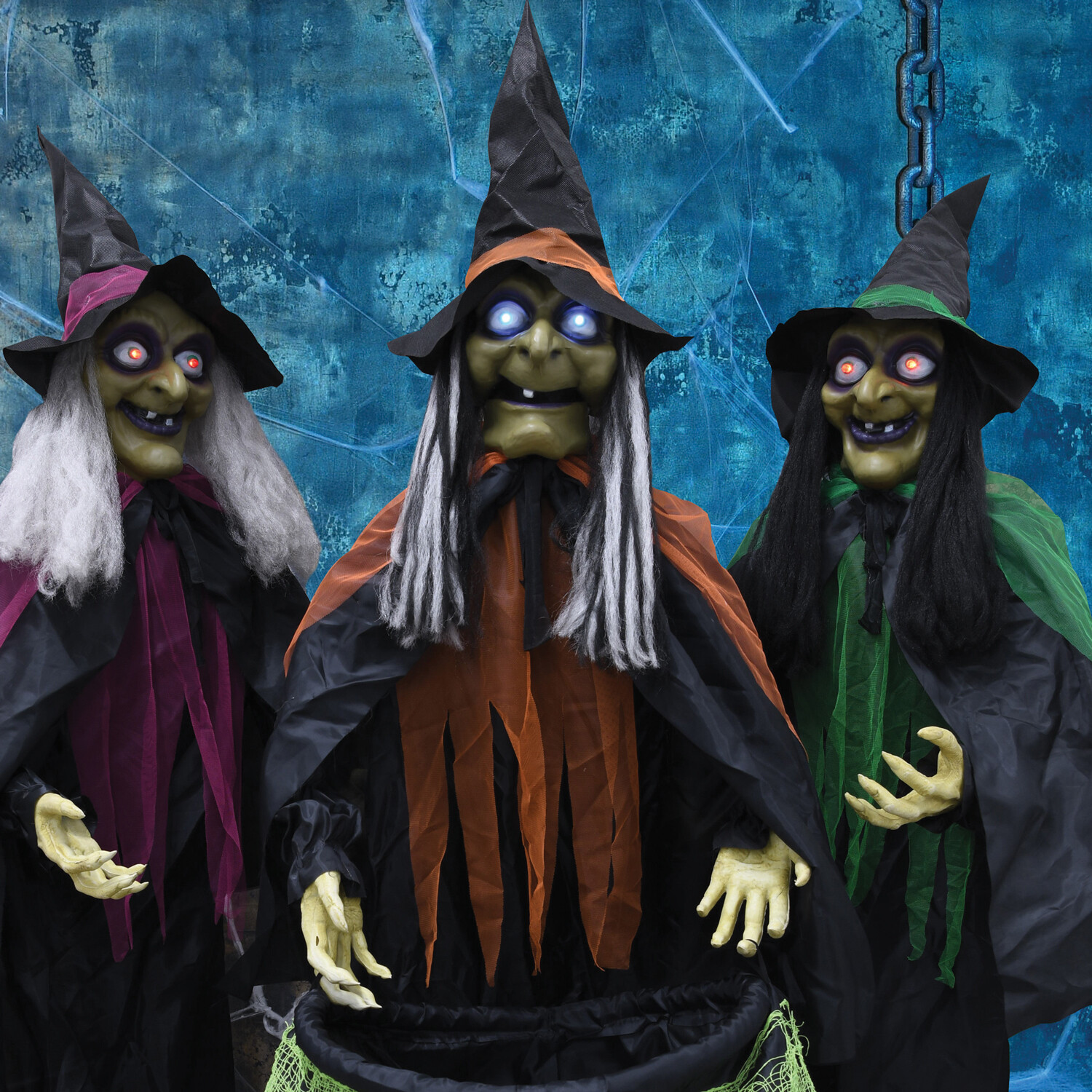 Halloween Standing Witches with Cauldron