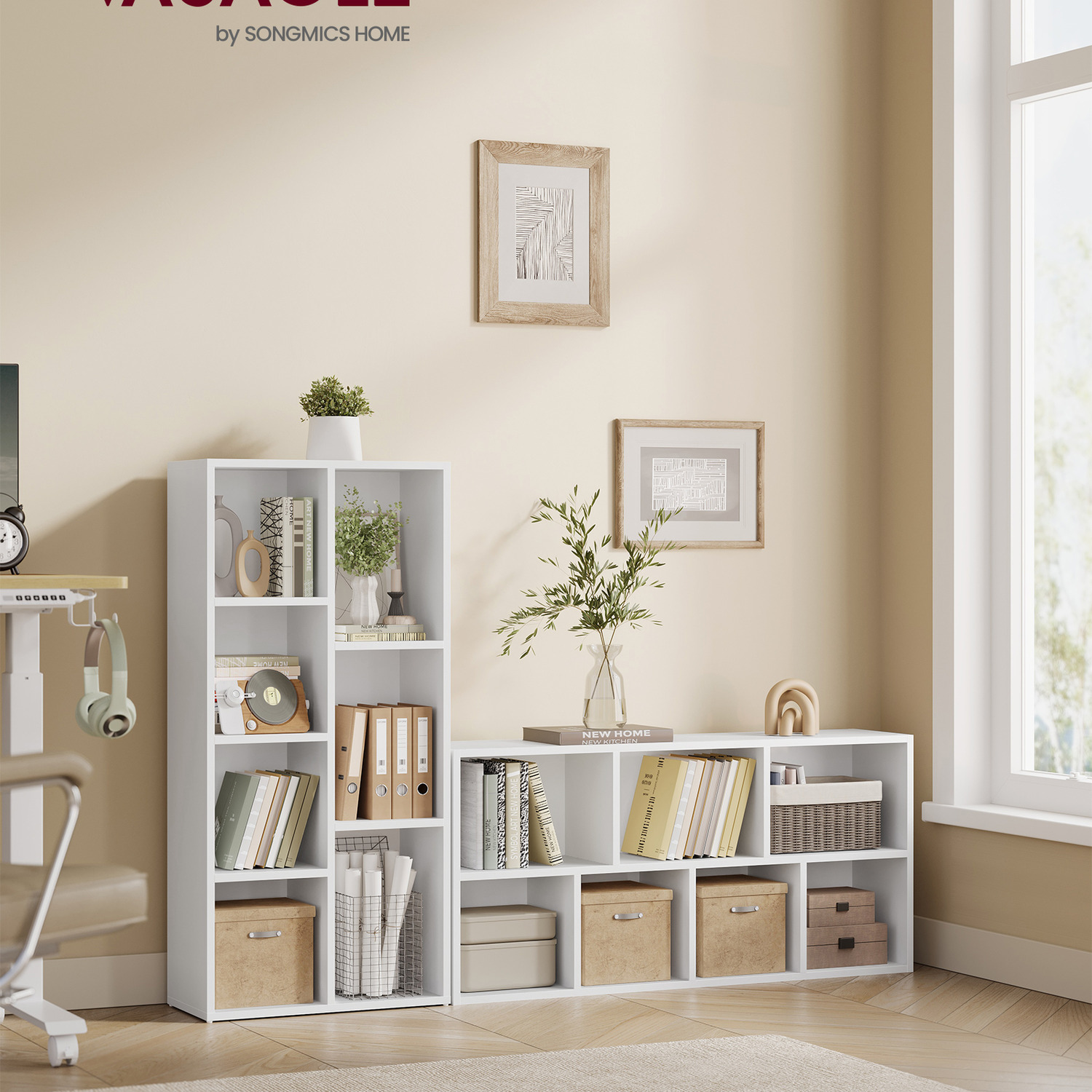 VASAGLE Storage Shelf with 7 Compartments