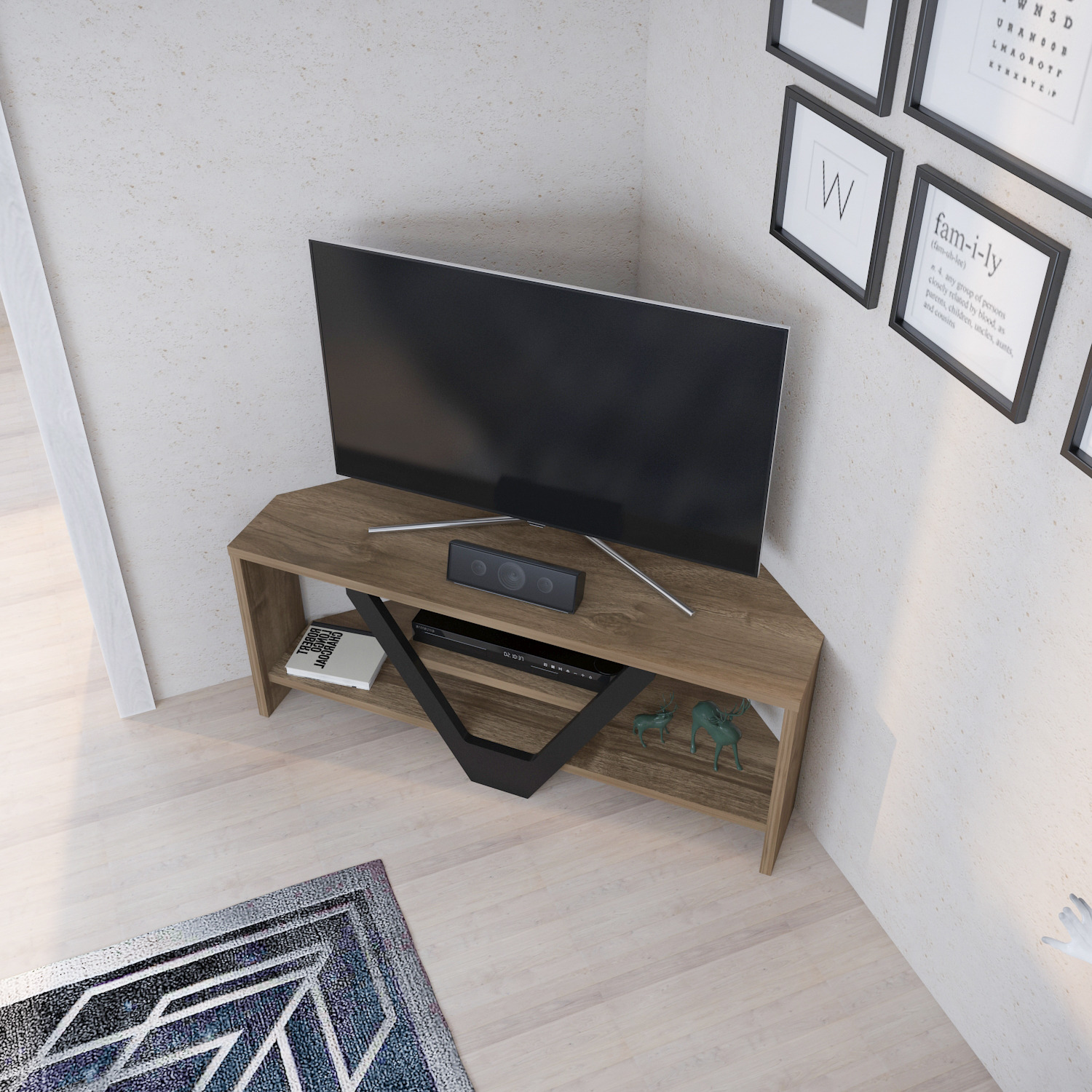 Karin 90 cm Wide Tv Stand Sapphire Oak White