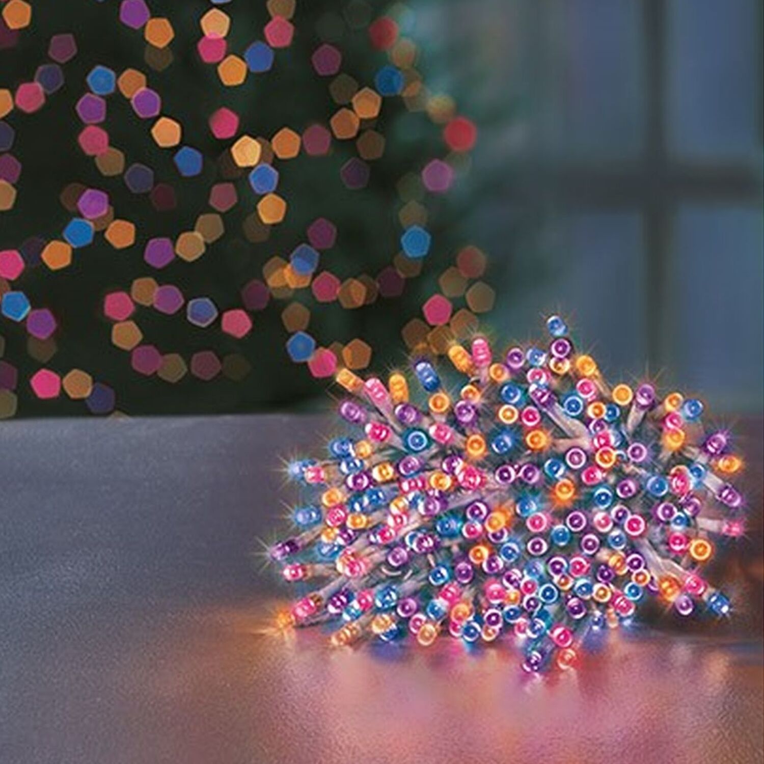 200 Supabright String Lights Rainbow Colour Clear Cable