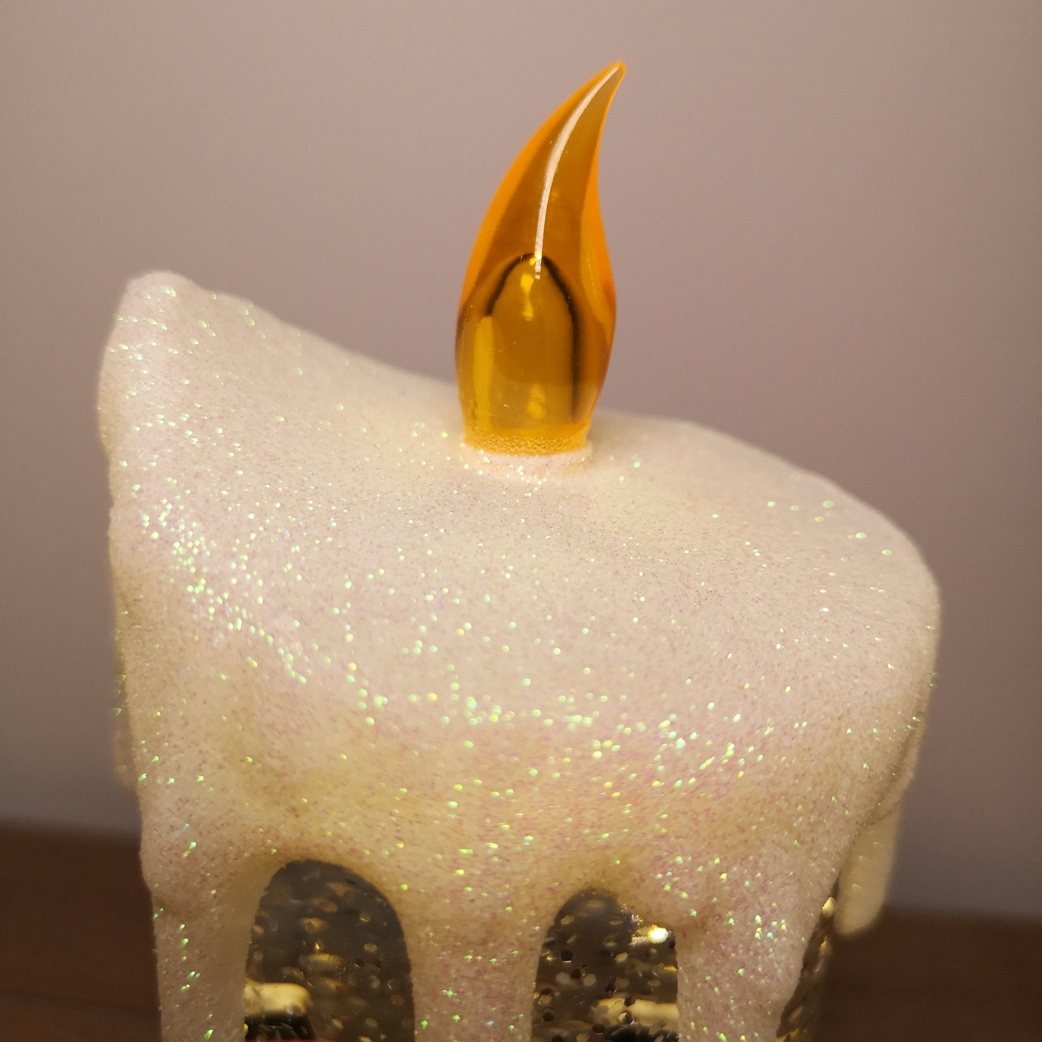 Snowtime Indoor LED Water Spinner Candle Stick Snowman Scene