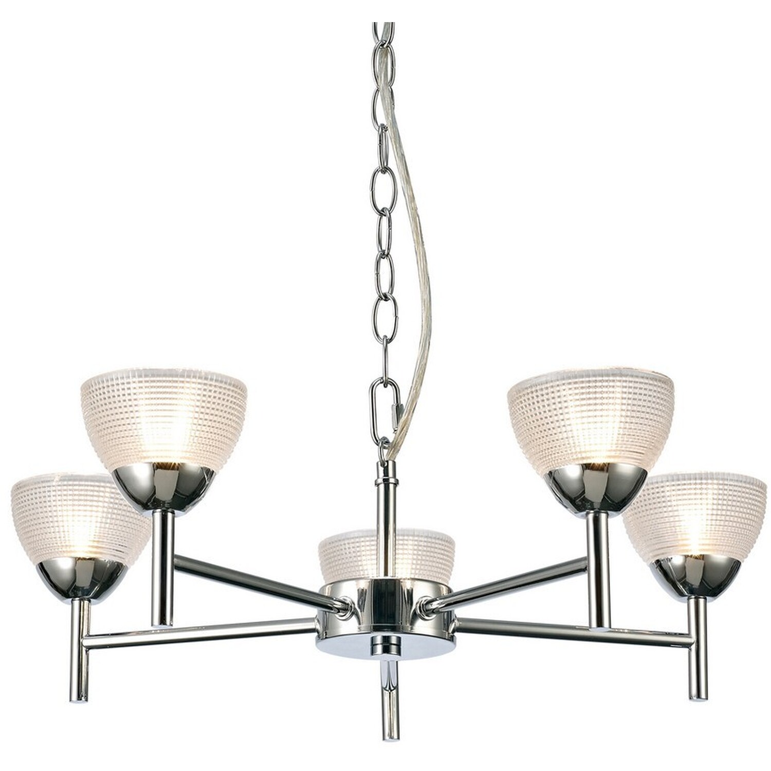 Avalon Ceiling G9 Ceiling Pendant, Semi Ceiling, Chrome, Prismatic Glass
