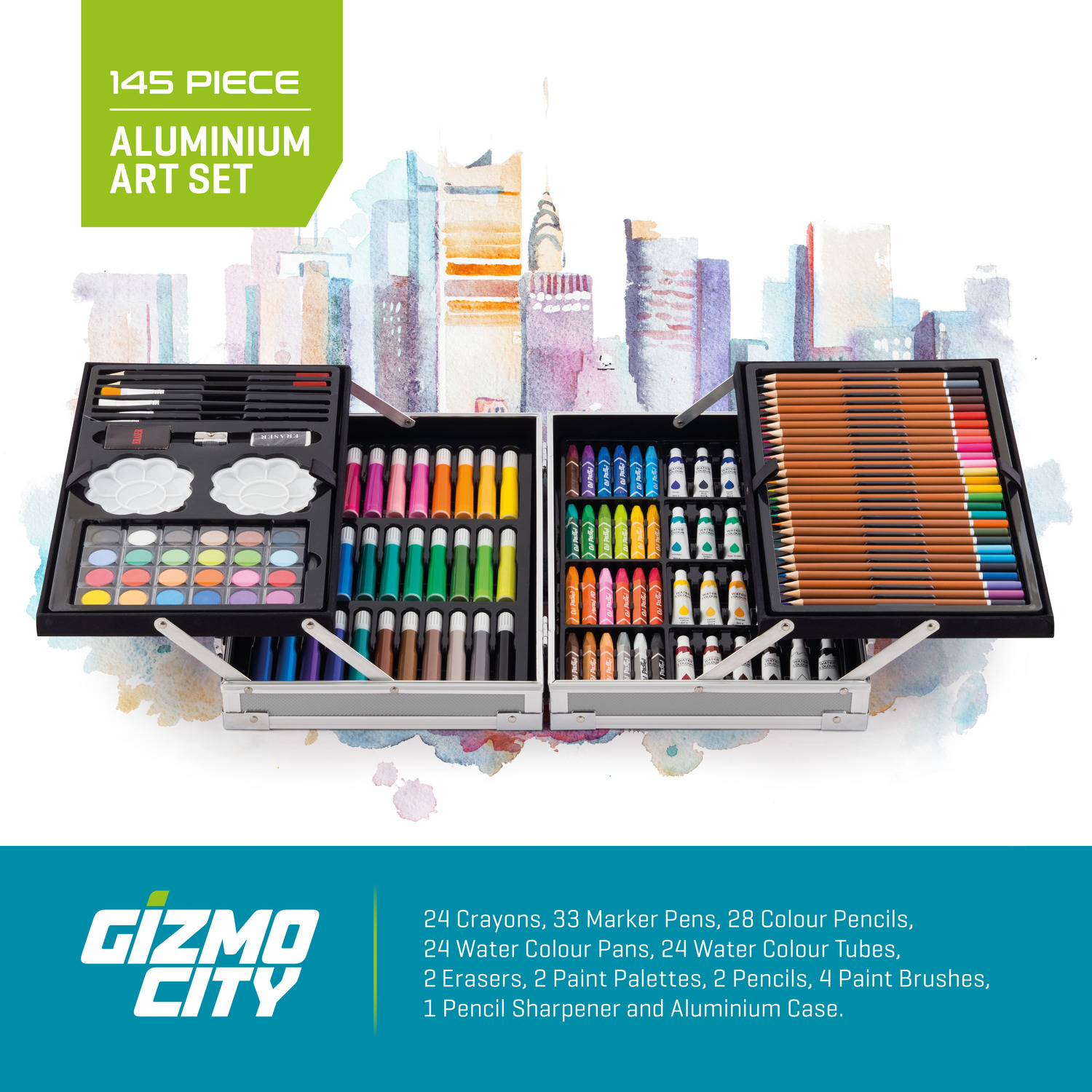 145pc Artists Aluminium Art Case