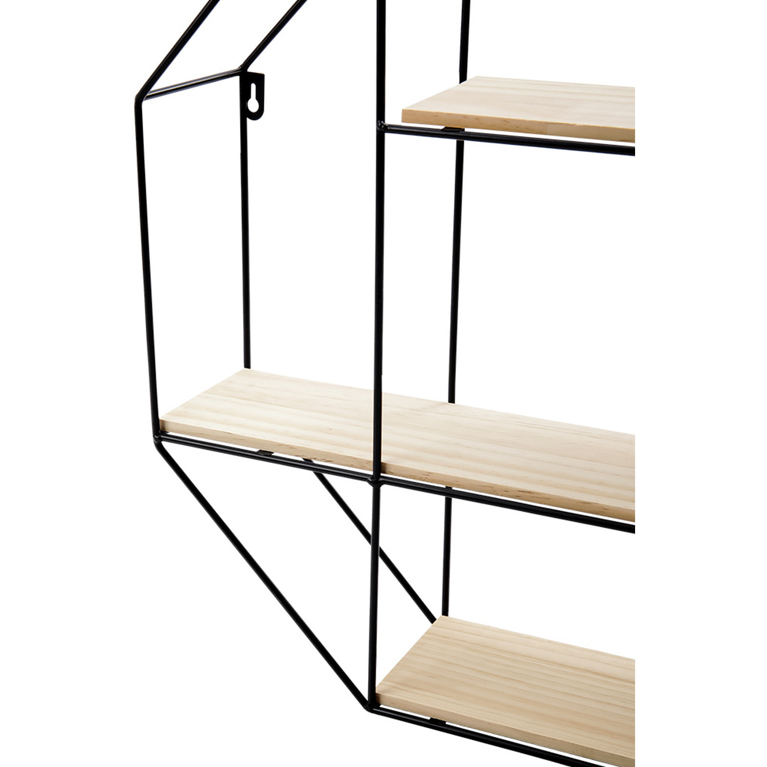 Octagonal Metal Floating Wall Display Shelf