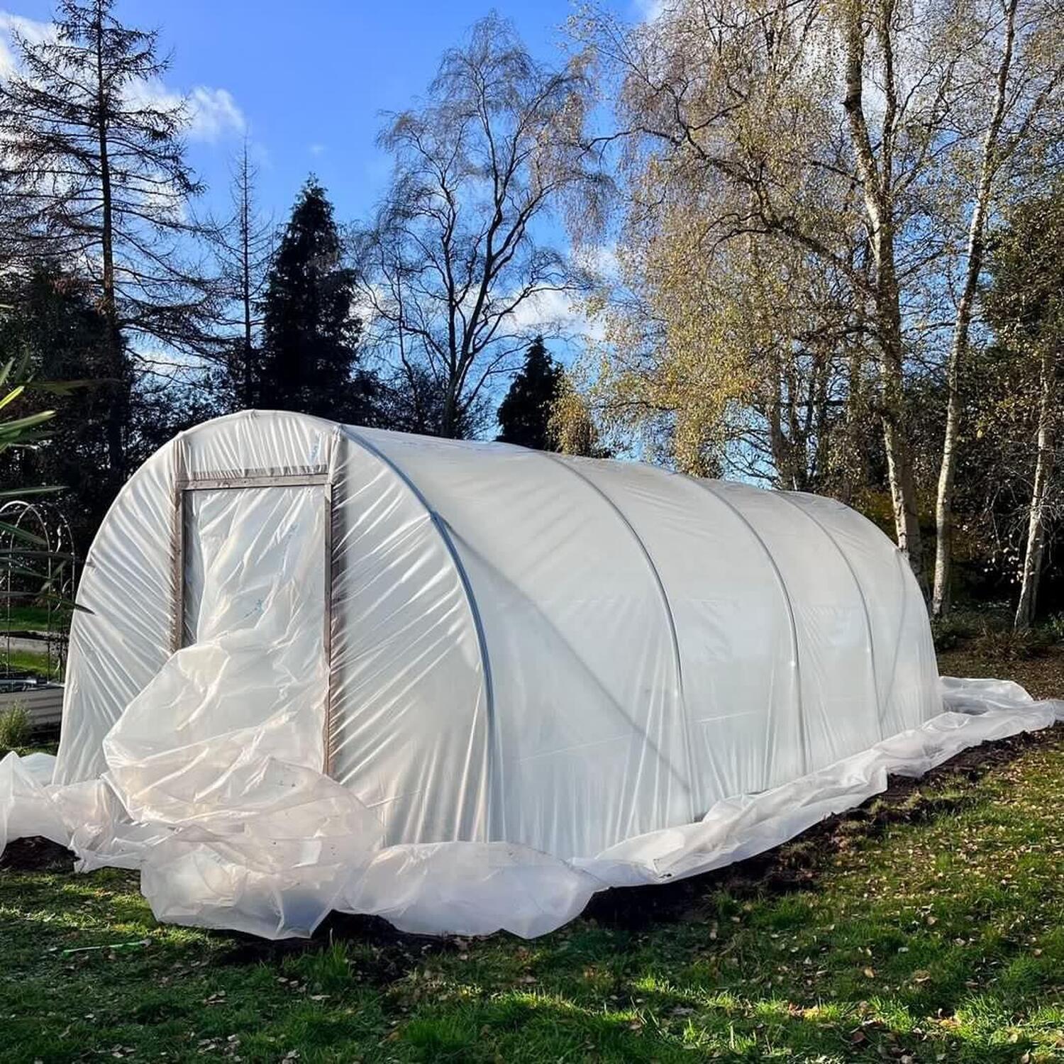10ft Straight Sided Polytunnel Kit, Heavy Duty Professional Greenhouse