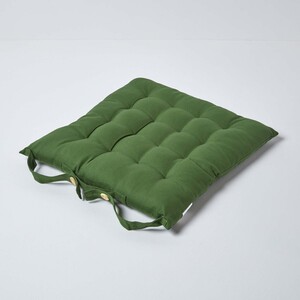 Solid Cotton Seat Pad with Button Straps