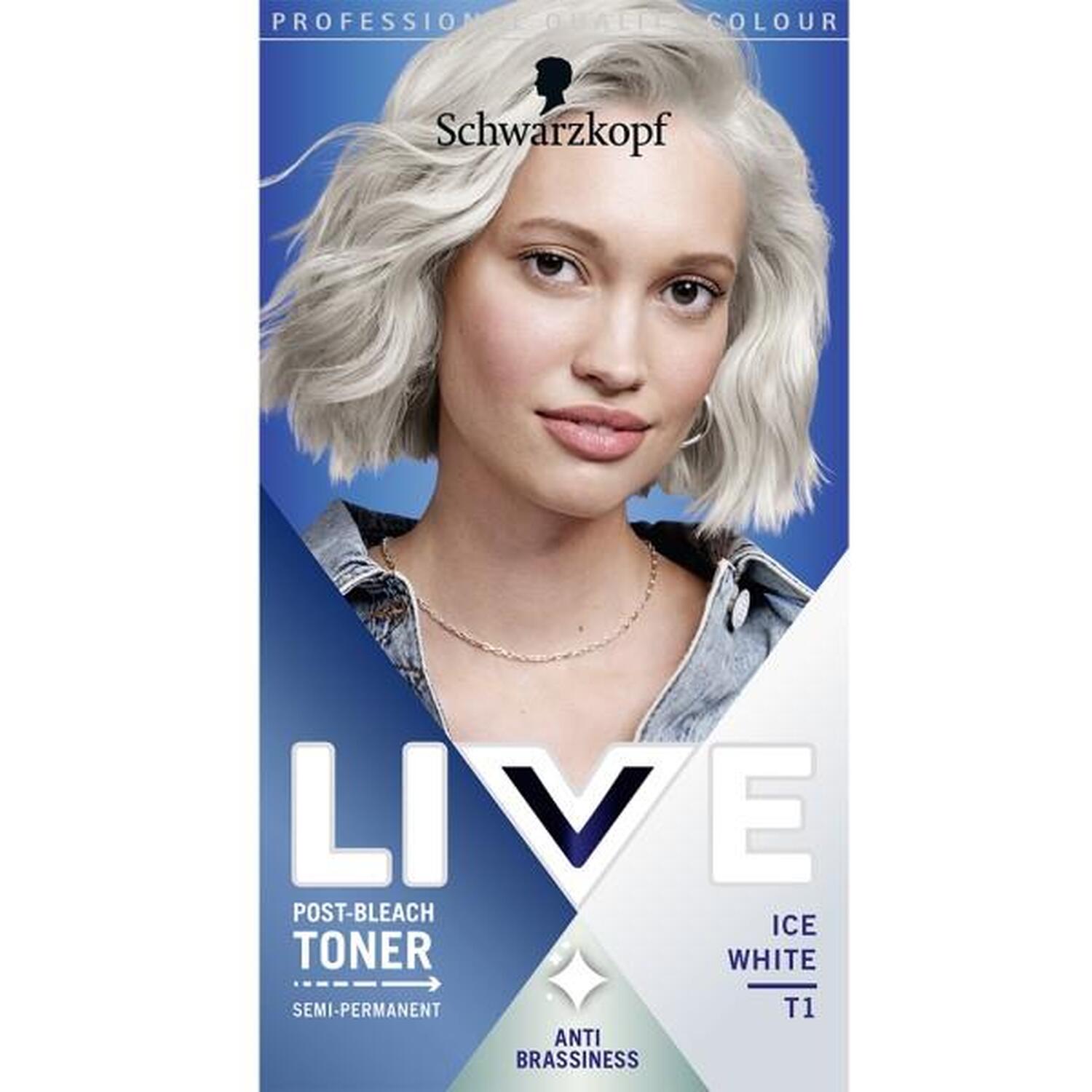 Schwarzkopf Live Post Bleach Toner Semi-Permanent Blonde Hair Dye Ice ...