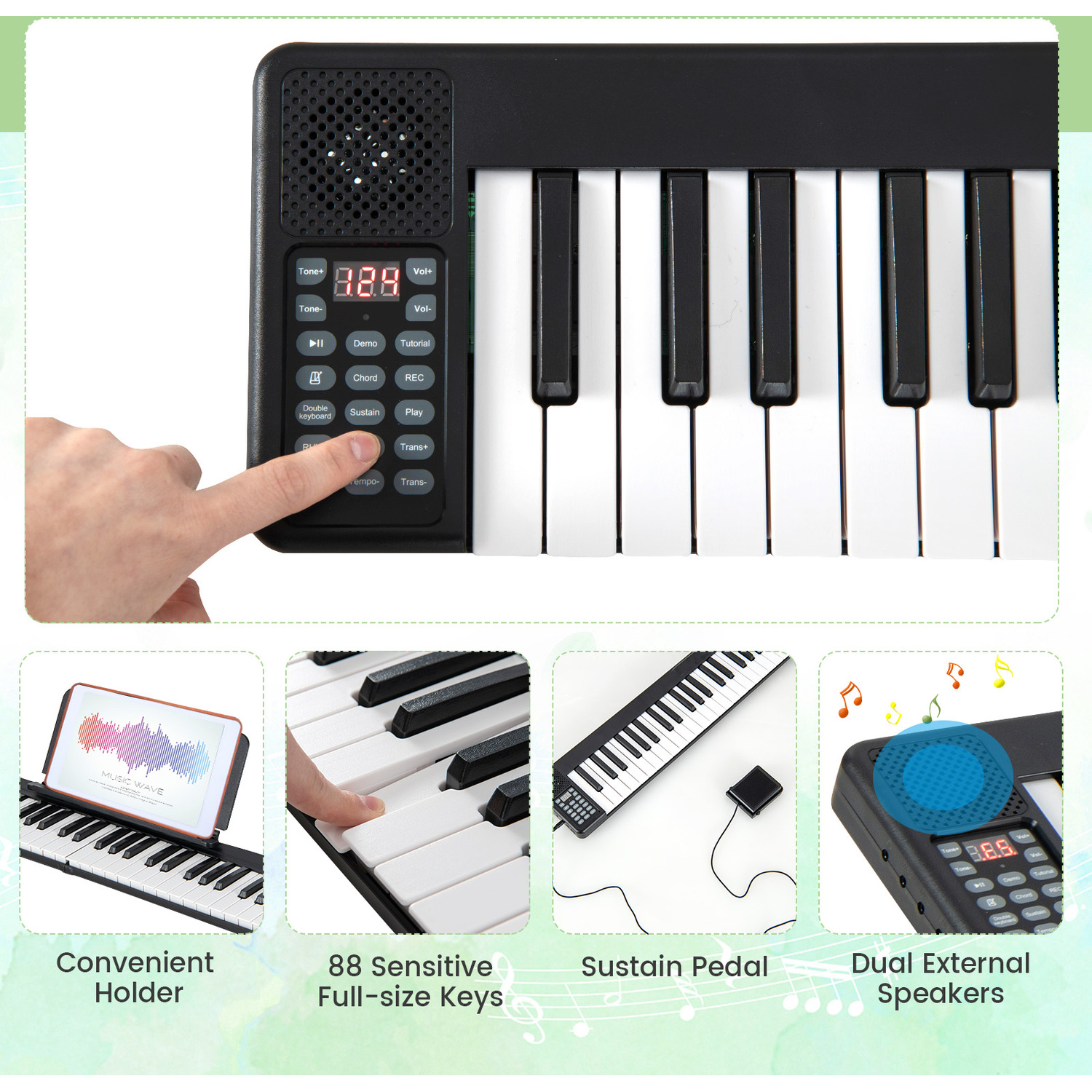 Foldable 88-Key Digital Piano