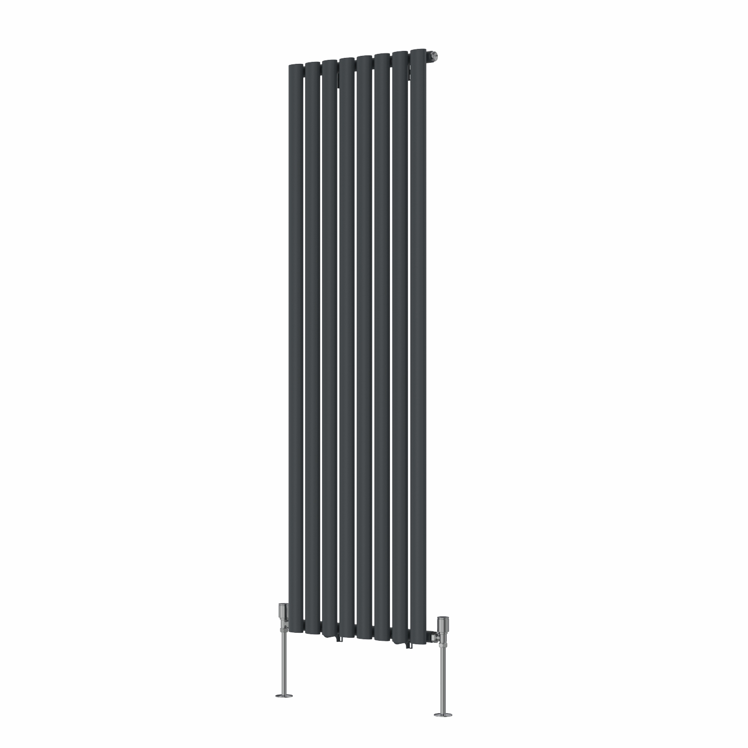 Oval Single Panel Vertical Radiator Anthracite 1600mm Tall
