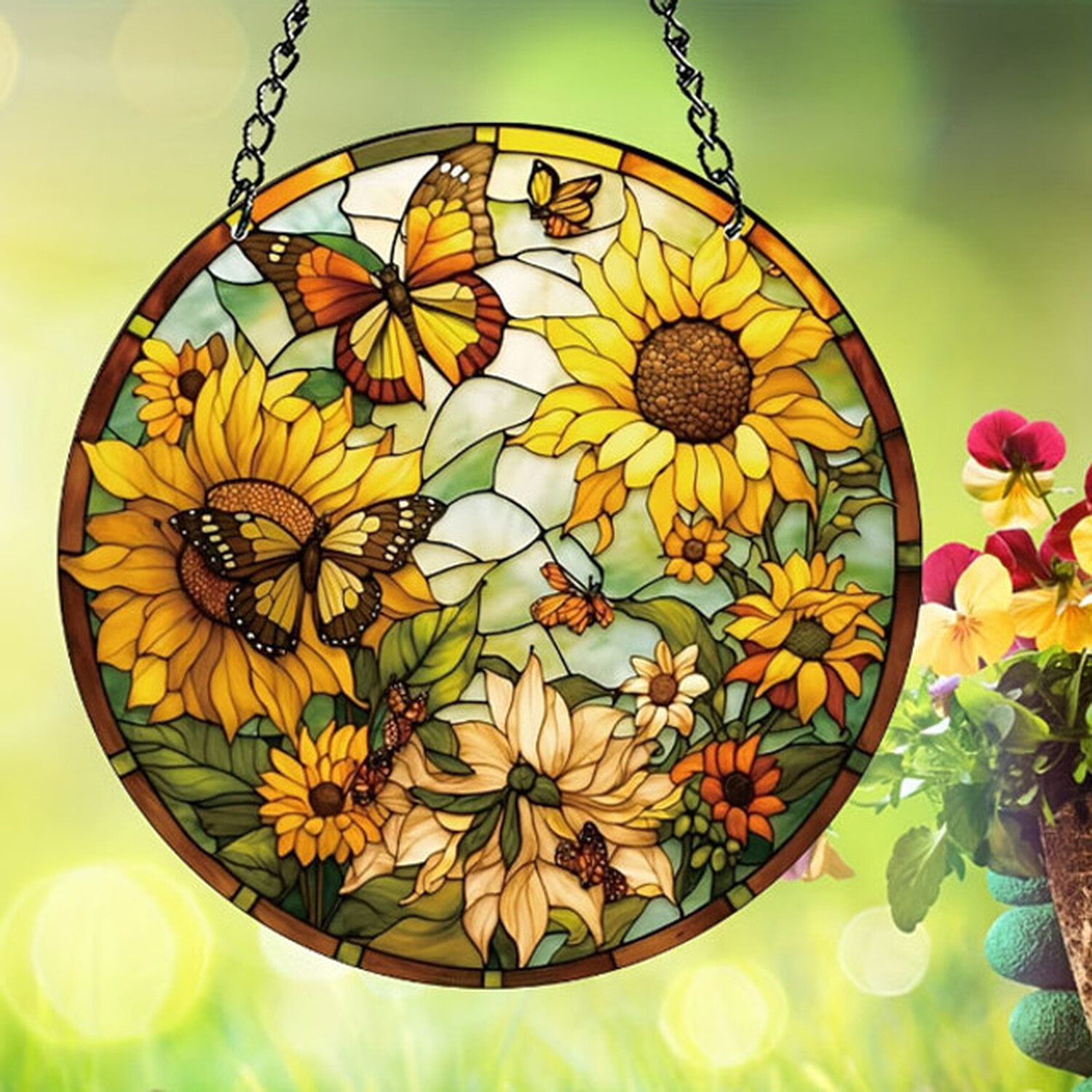 Colourful Butterfly and Sunflower Acrylic Home Decoration