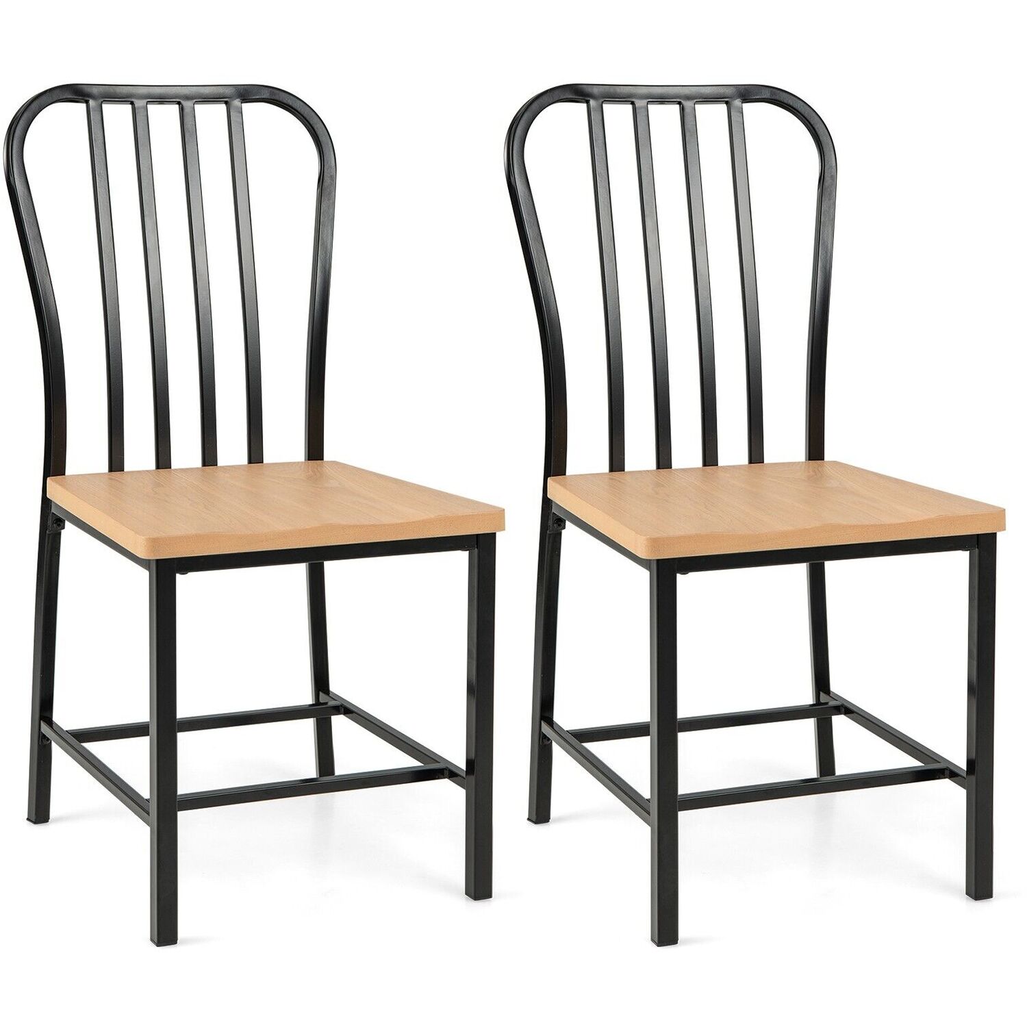 2PCS Kitchen Dining Chairs with Spindle Back