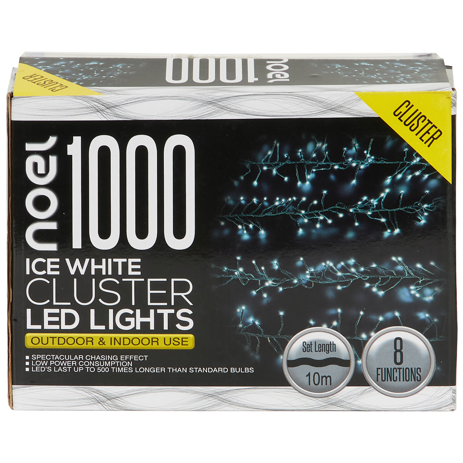 1000 Cluster LED Lights Ice White