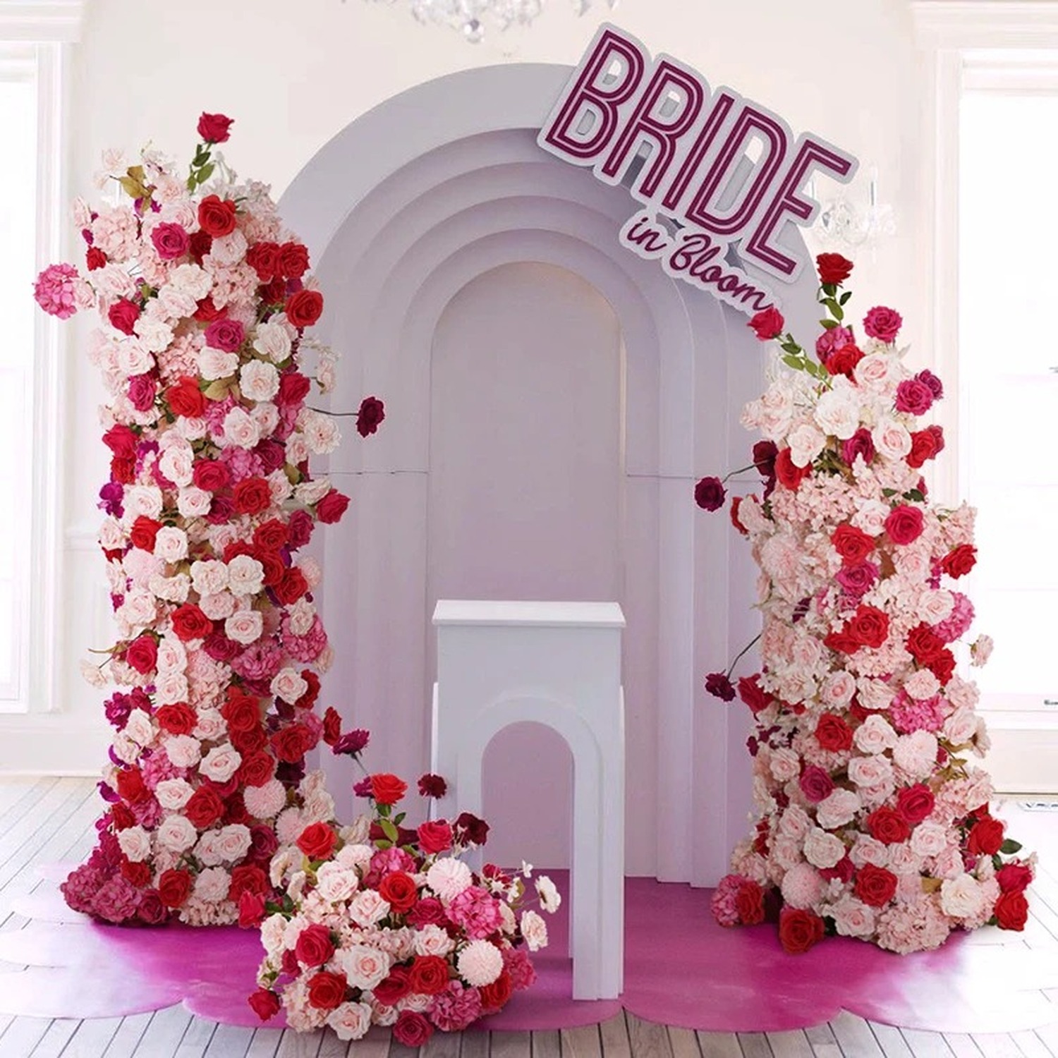 Set of 3 Rose Hydrangea Wedding Backdrop Arch
