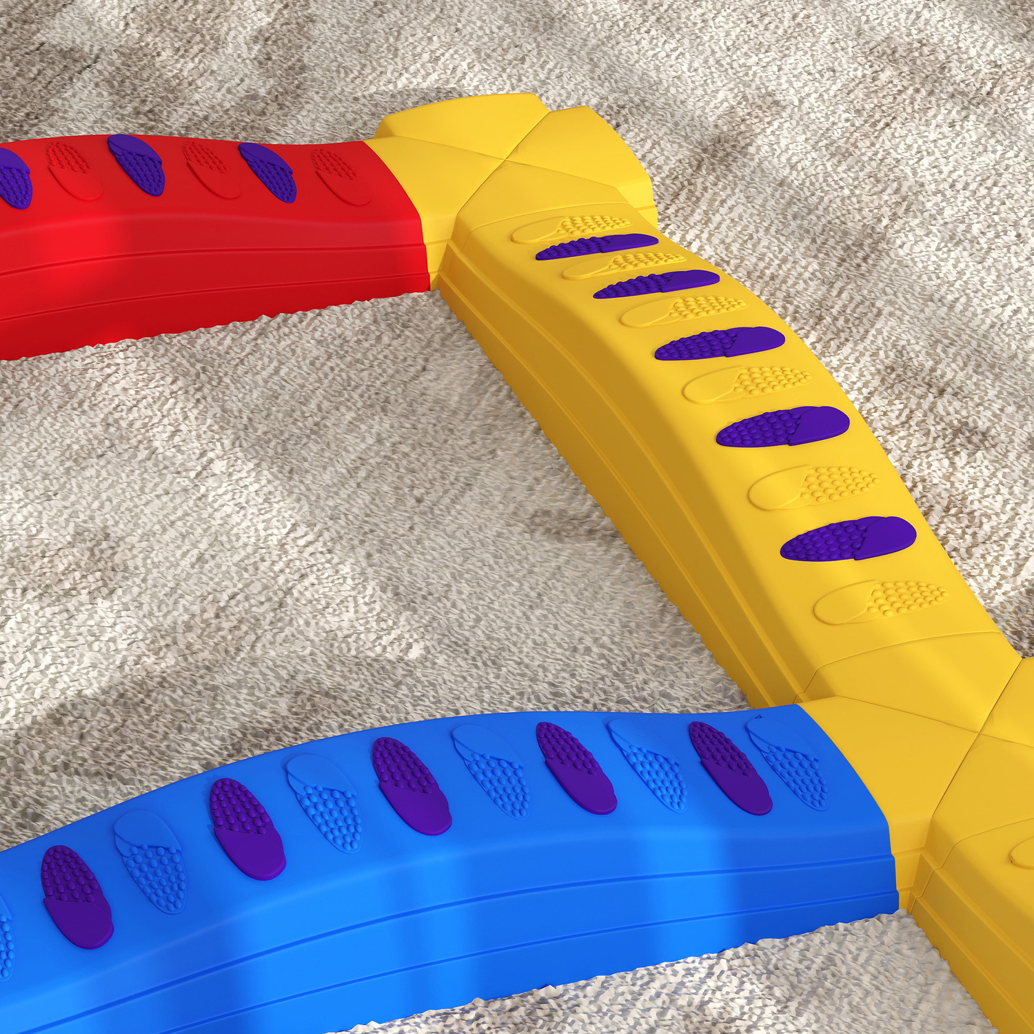 AIYAPLAY 12PCs Kids Balance Beam Stepping Stones w Non-Slip Foot Pads