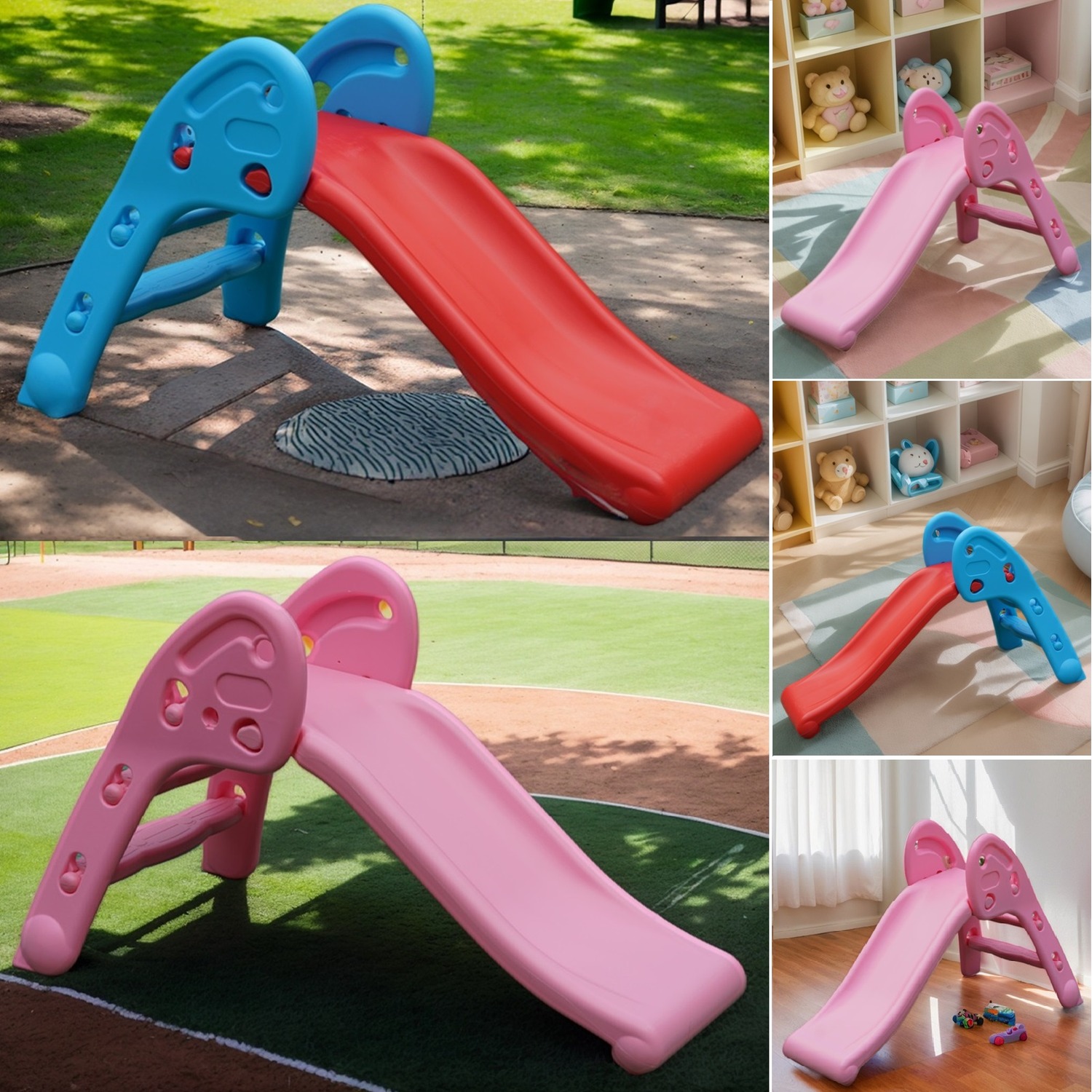 Folding Kids Indoor Outdoor Garden Slide Climber Set