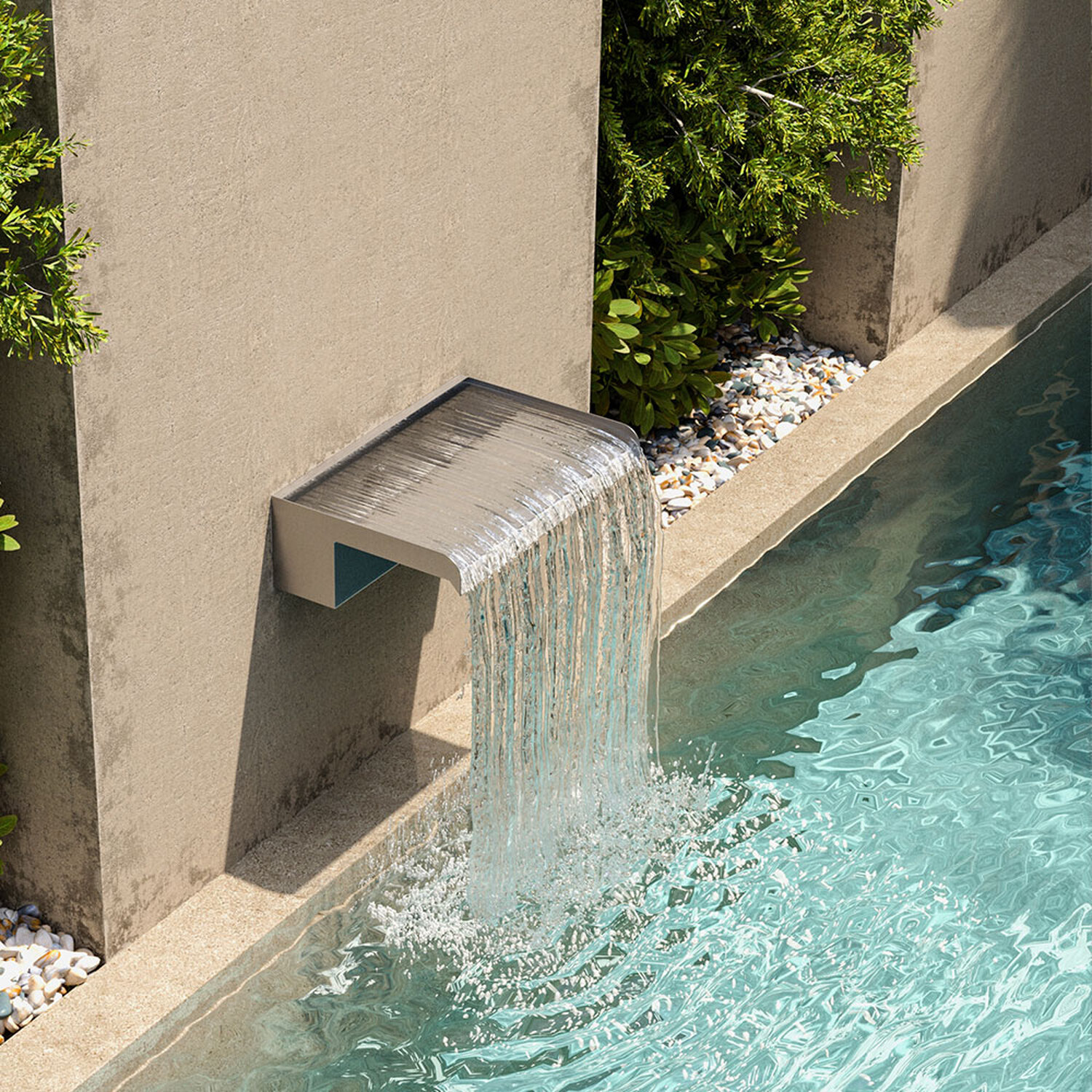 Stainless Steel Garden Water Curtain Outlet Pond Waterfall Spout