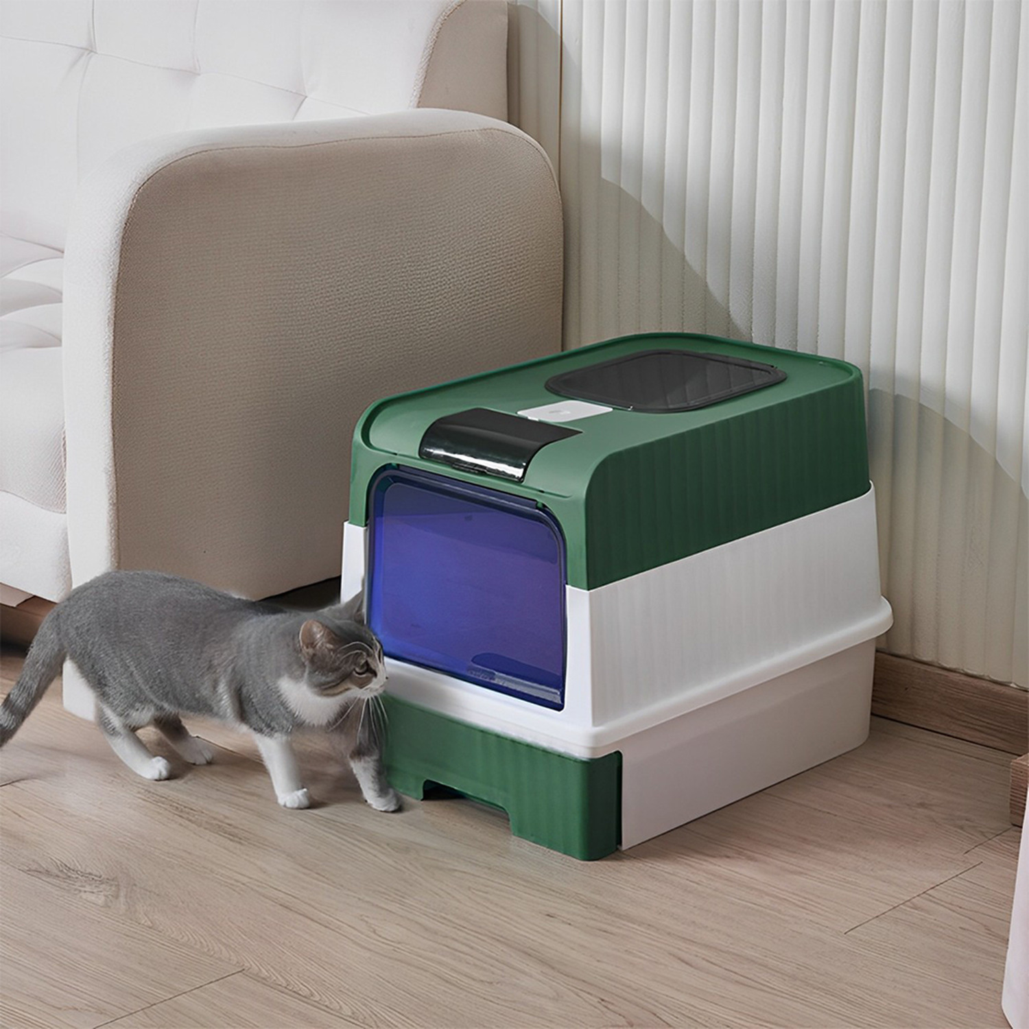 Fully Enclosed UV Sterilization Cat Litter Box