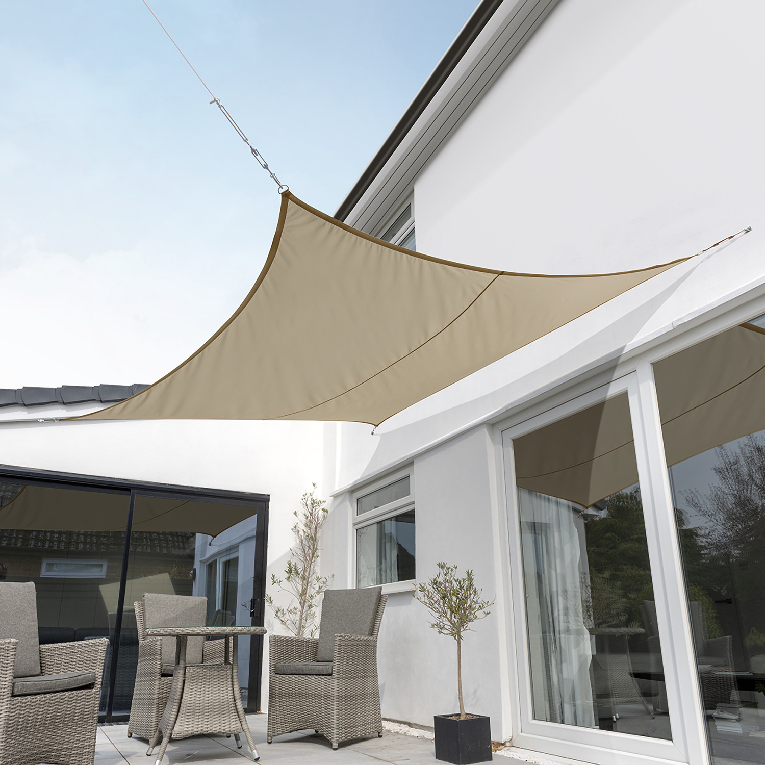 2m Square Waterproof Sun Shade Sail
