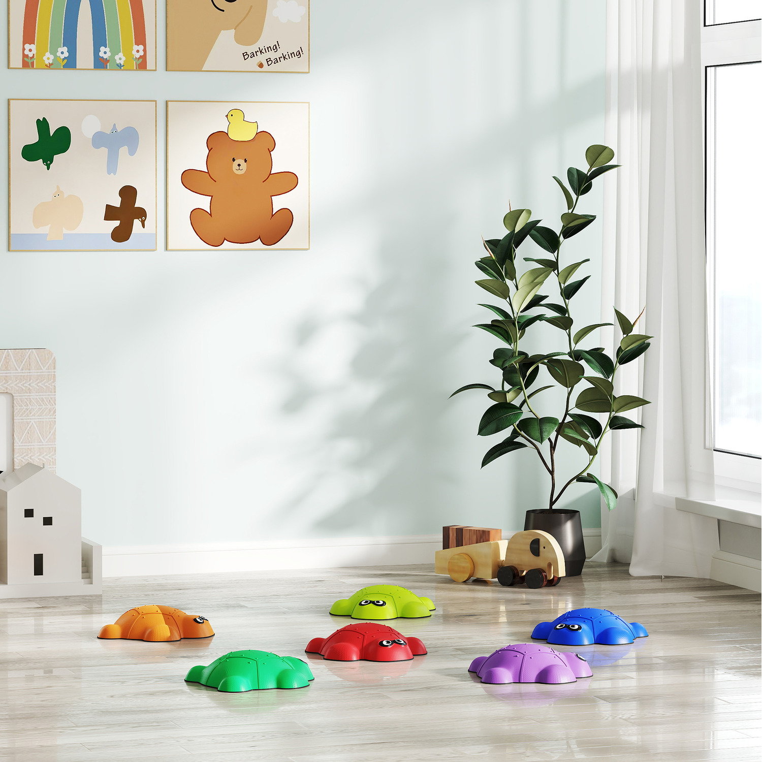 AIYAPLAY Kids Turtle-Shaped Stackable River Stones