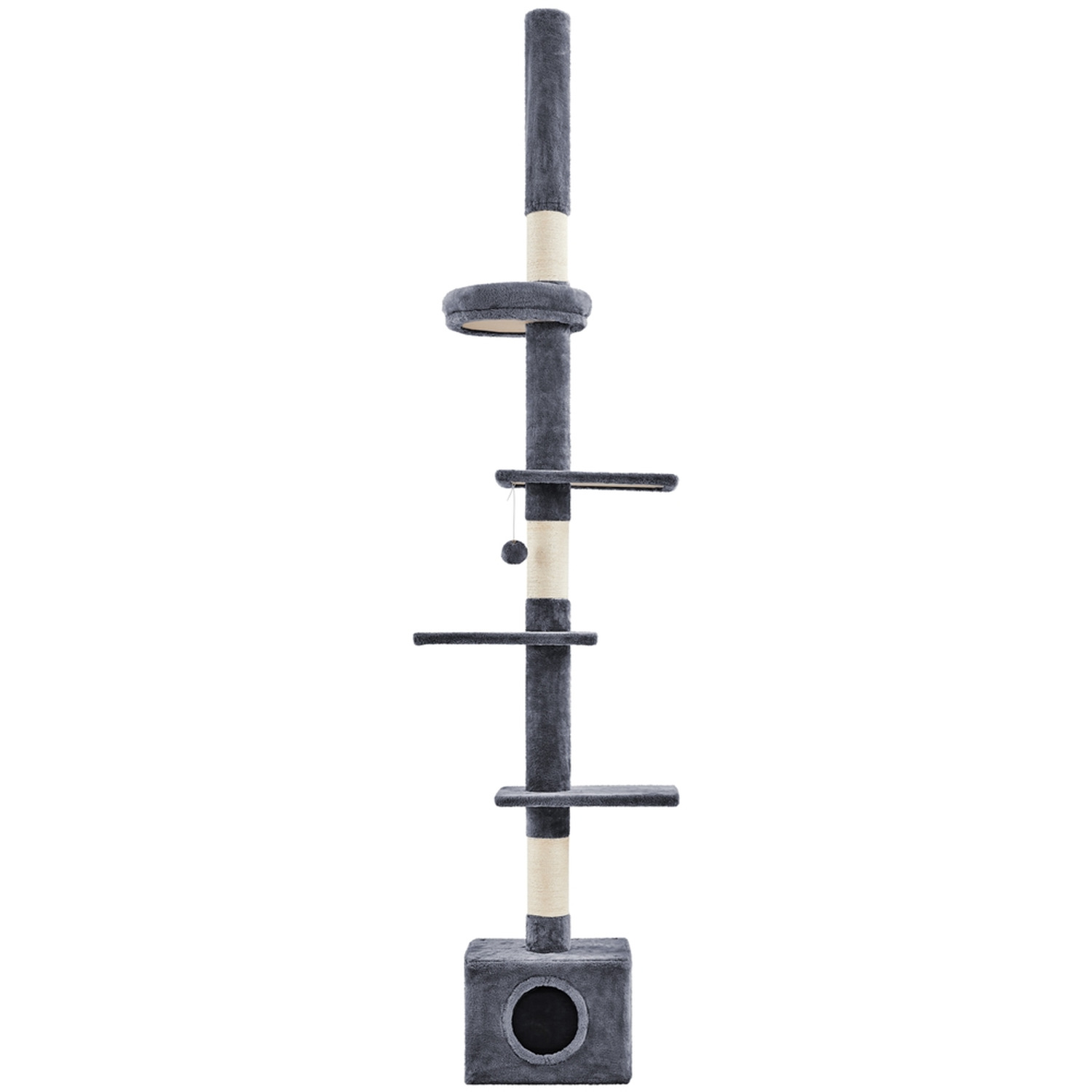 Floor To Ceiling Adjustable Cat Tree with 4 Perches