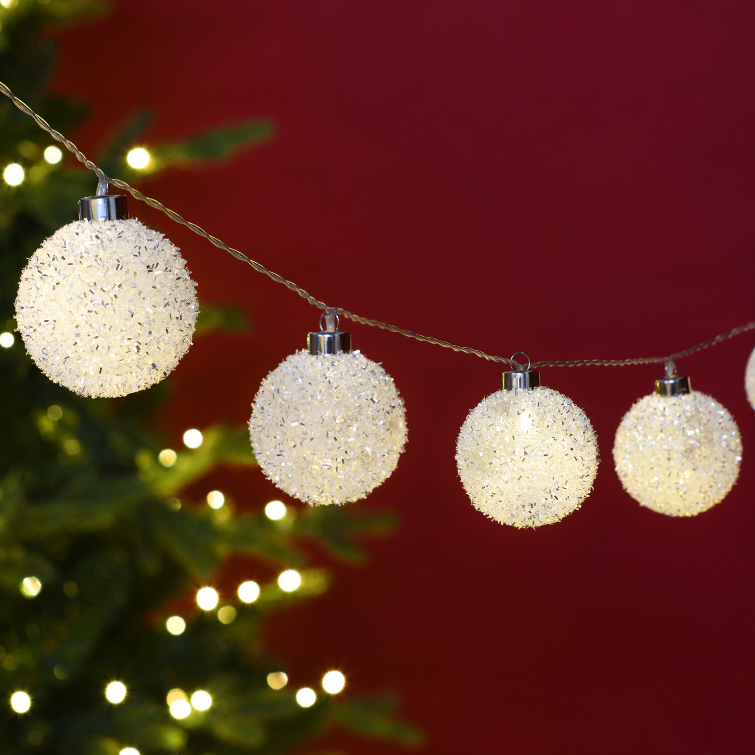 10 LED Snowball String Light