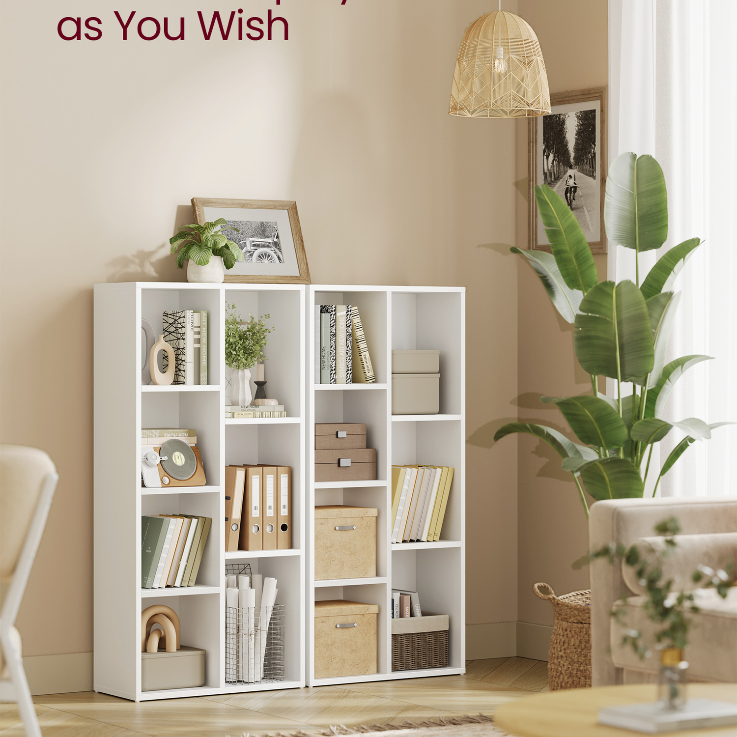 VASAGLE Storage Shelf with 7 Compartments