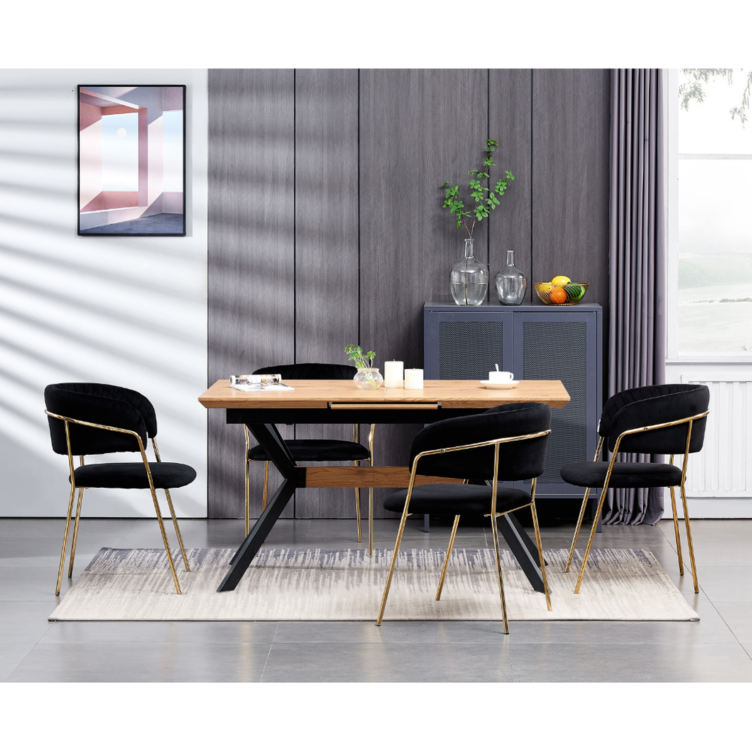 Atarah Blaze LUX Dining Set Includes a Table and 4 Chairs