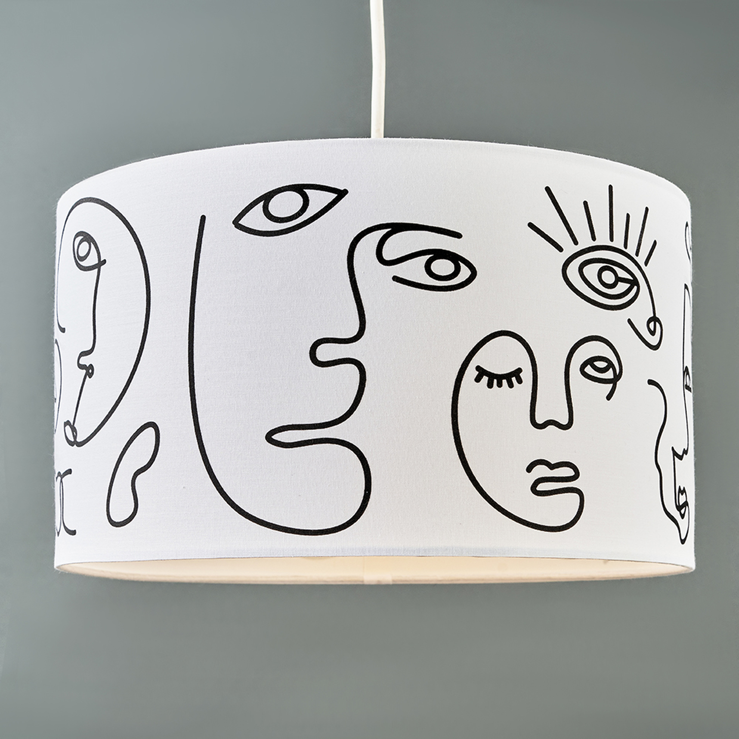 Modern White Artistic Portrait Ceiling Pendant Light Shade