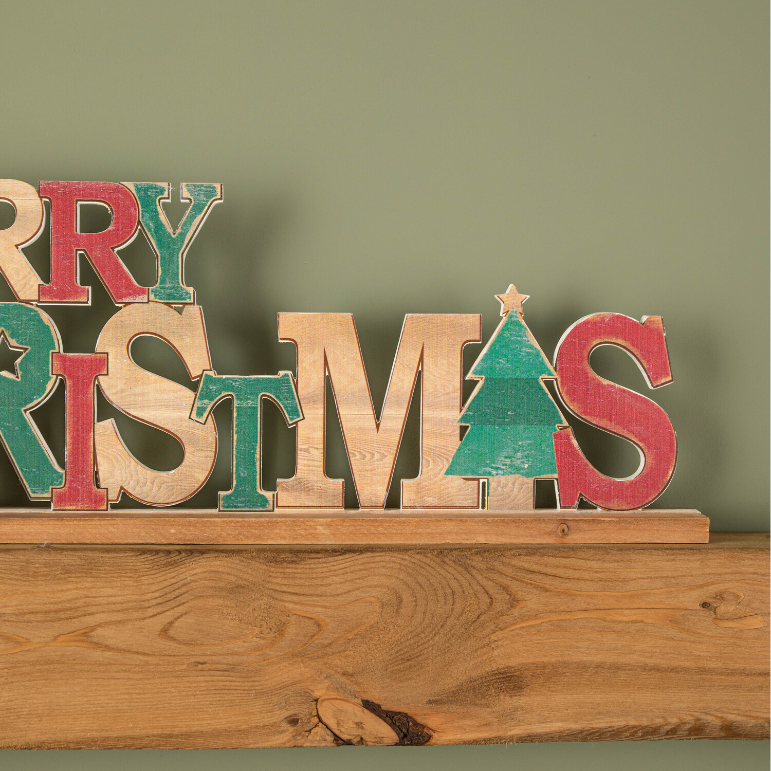 Wooden Merry Christmas Table Top Sign