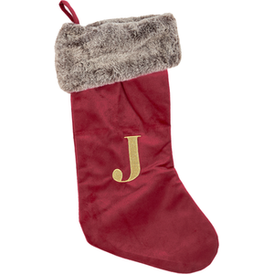 Luxury Christmas Sack and Stocking with Monogrammed Letter Set