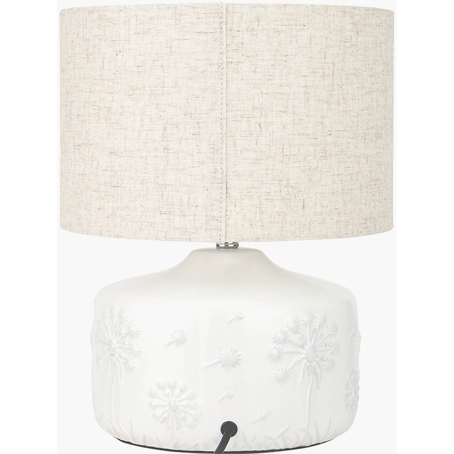 Dandelion White Small Floral Ceramic Table Lamp