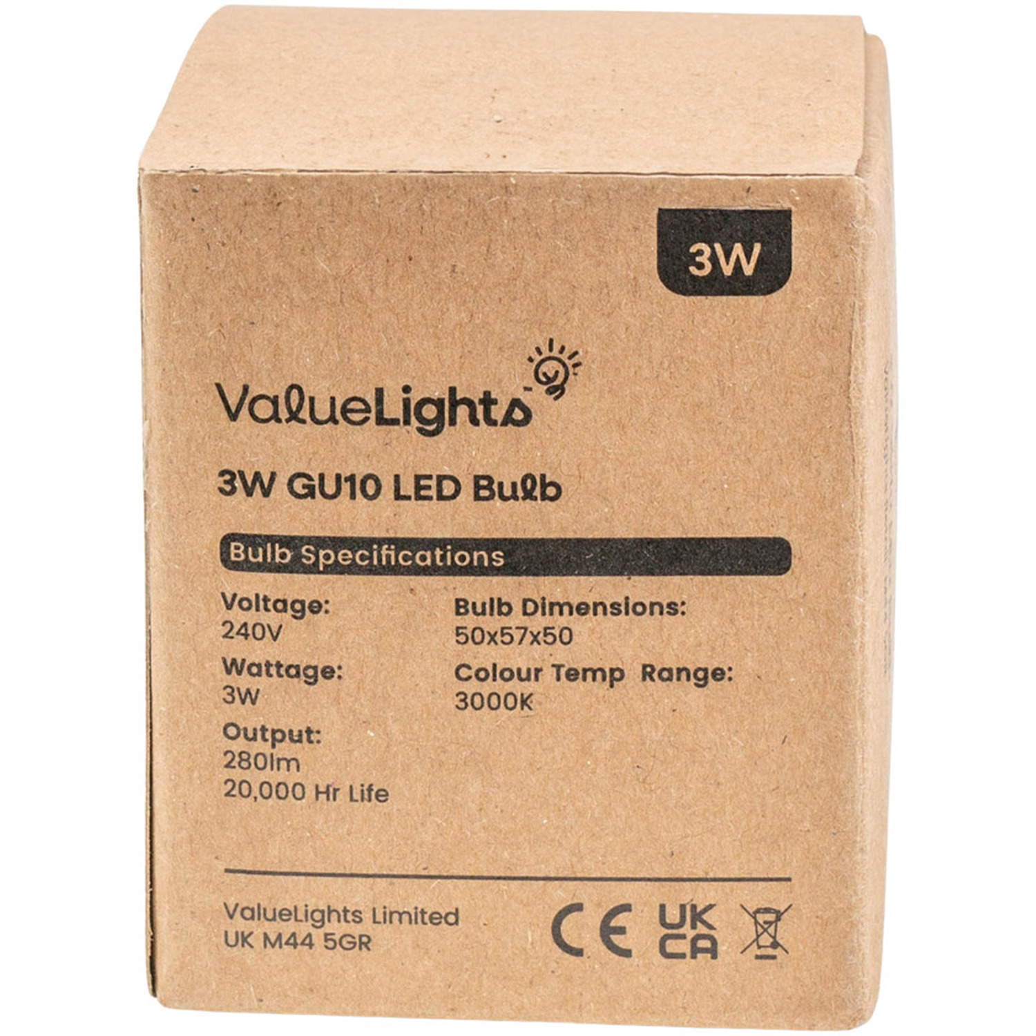 8 Pack GU10 Glass LED 3W 3000K Light Bulbs