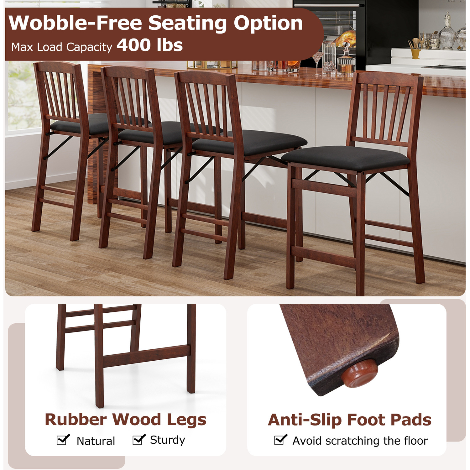 Set of 2 Counter Height Chairs