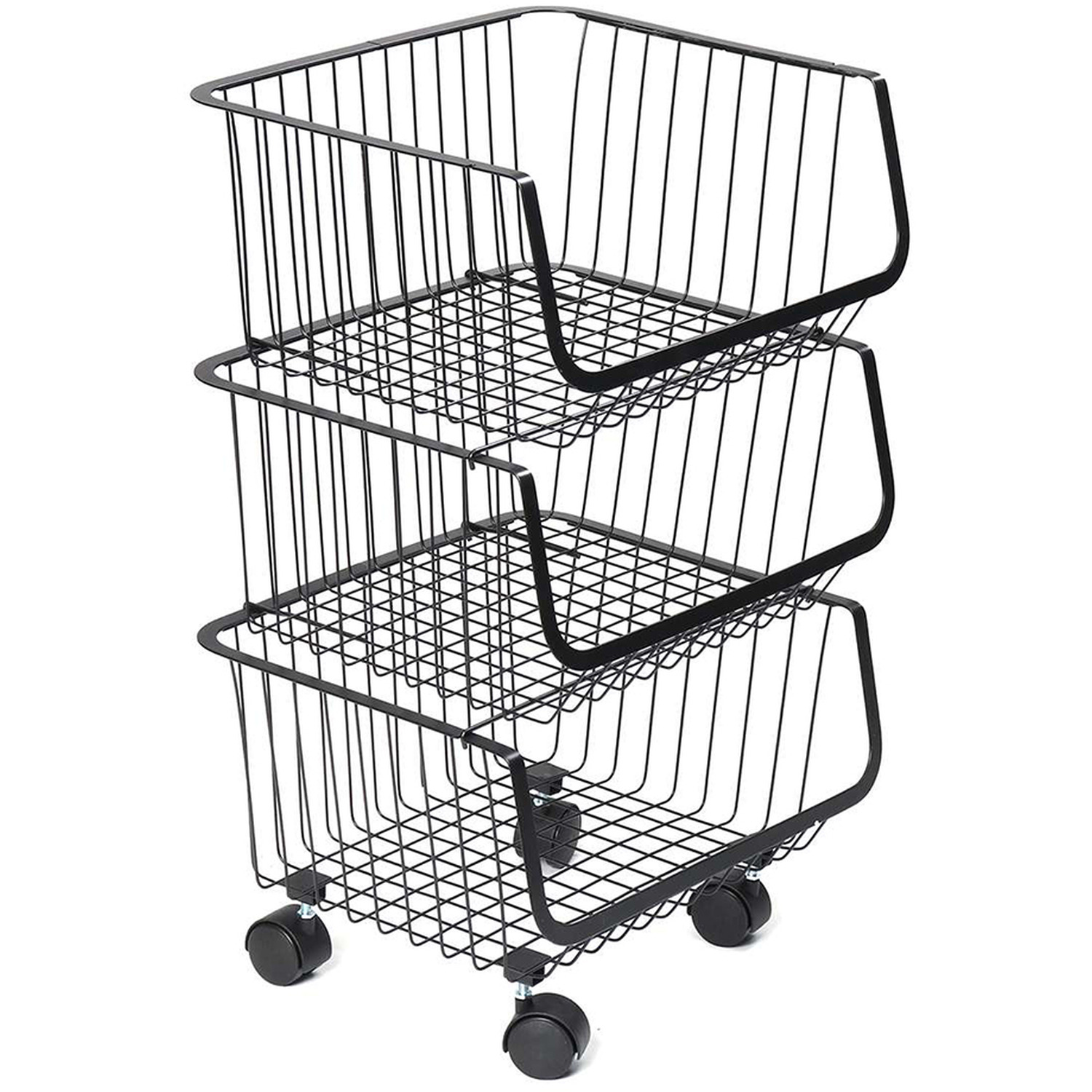 Movable Multi-Tier Metal Fruit and Vegetable Basket