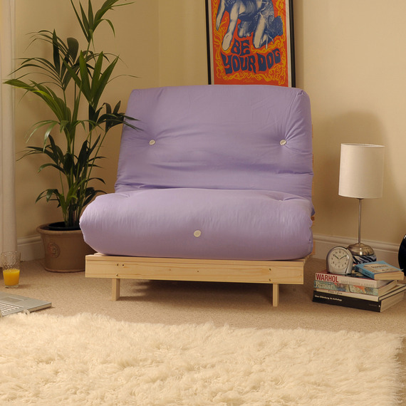 Lilac 2ft6 Luxury Futon Sofa Bed