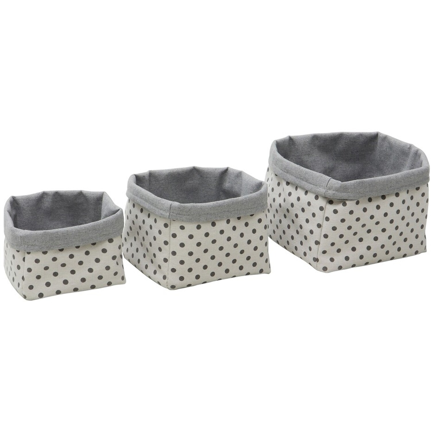 Set of 3 Square Storage Boxes, Cream
