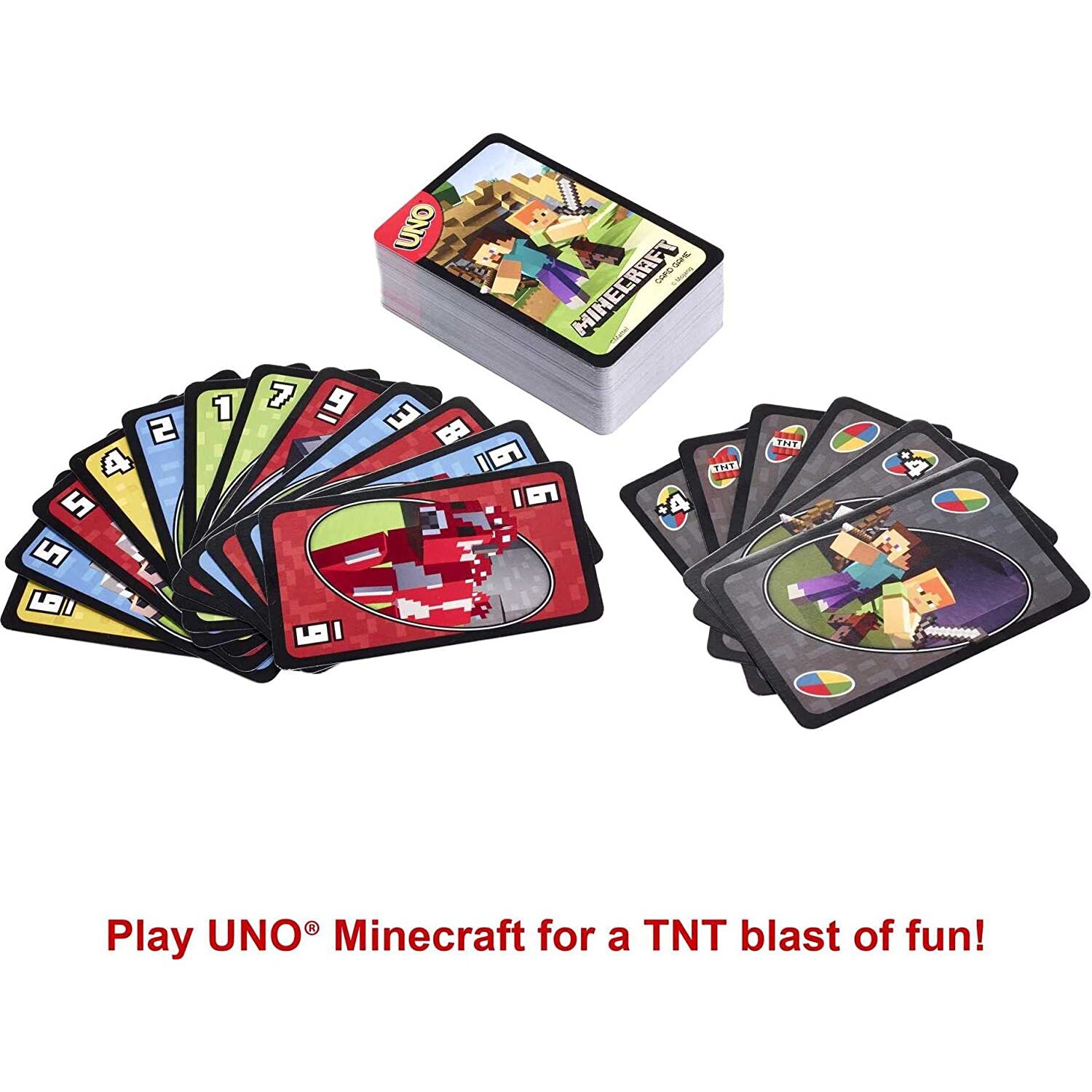 UNO Minecraft Card Game Videogame Themed Collectors Deck Gift for Fans ...