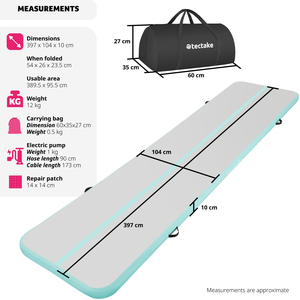 Airtrack Exercise Workout Mat AirFlexy - Inflatable, With Electric Air Pump