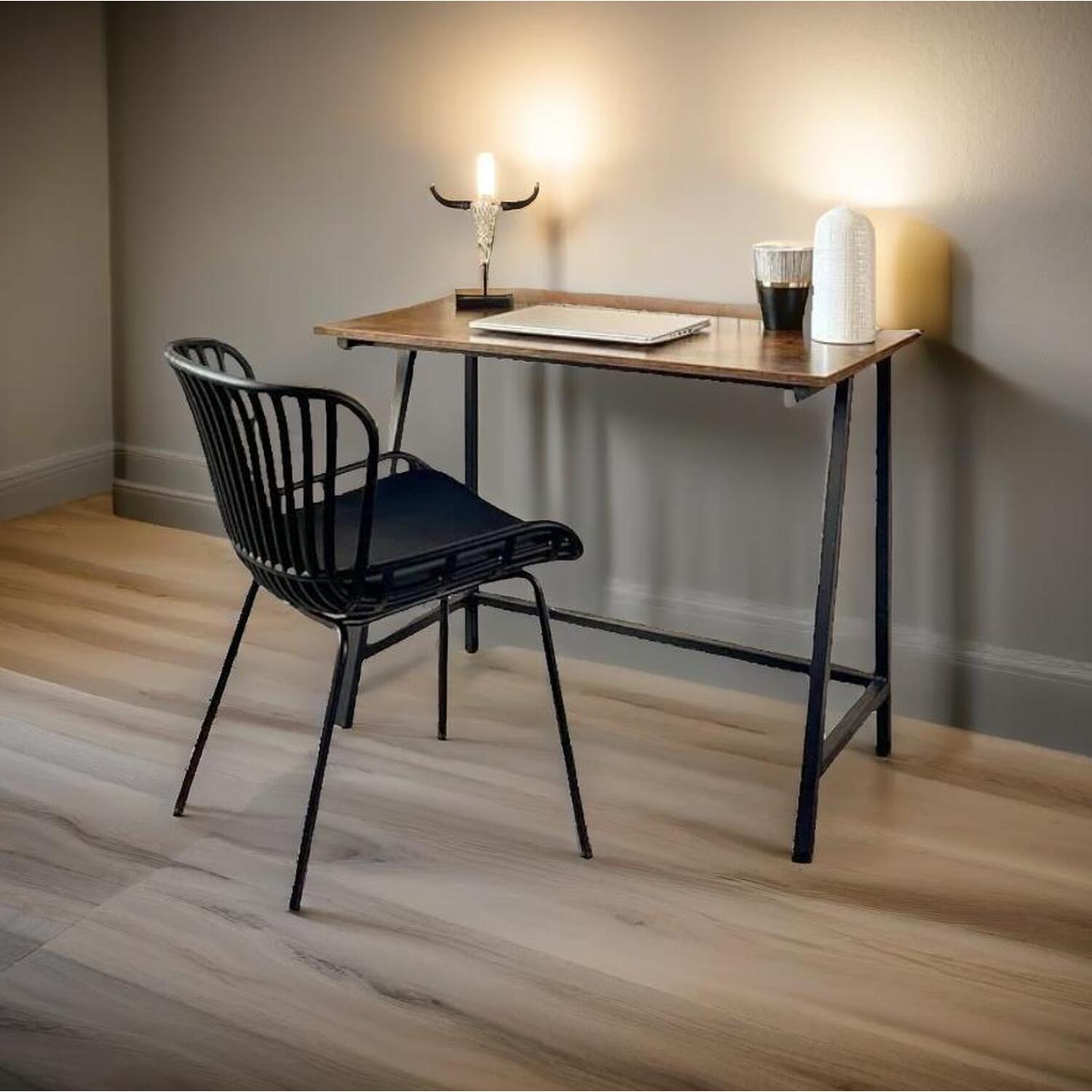 Industrial Computer Desk with Steel Frame