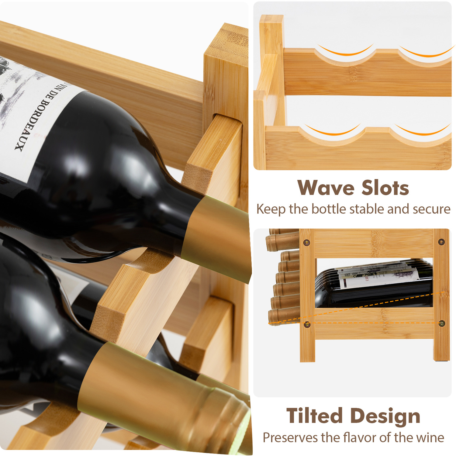 3-Tier Bamboo Wine Rack