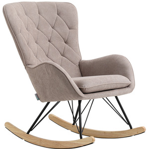 Modern Upholstered Rocking Chair for Living Room Bedroom