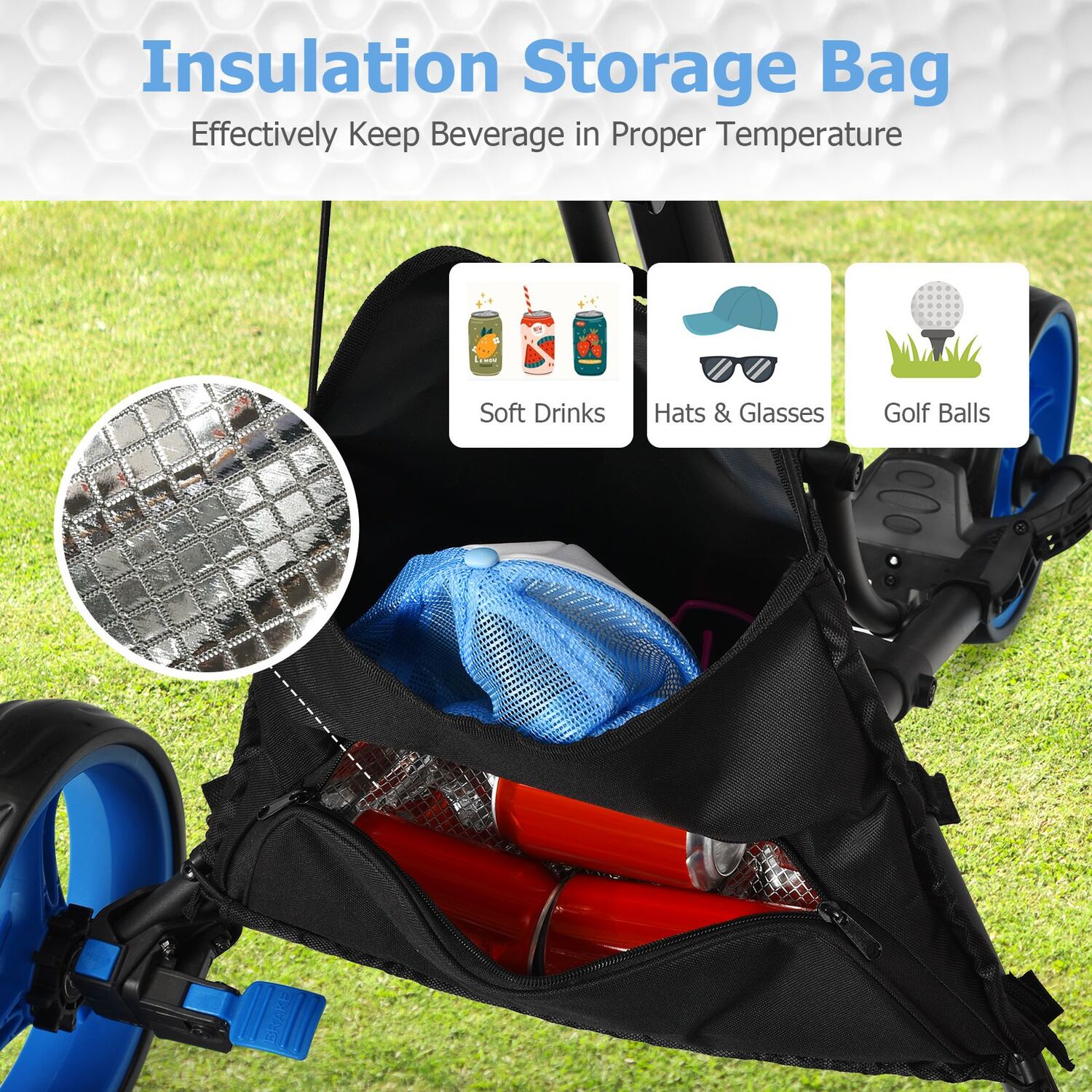 3 Wheel Golf Push Pull Cart