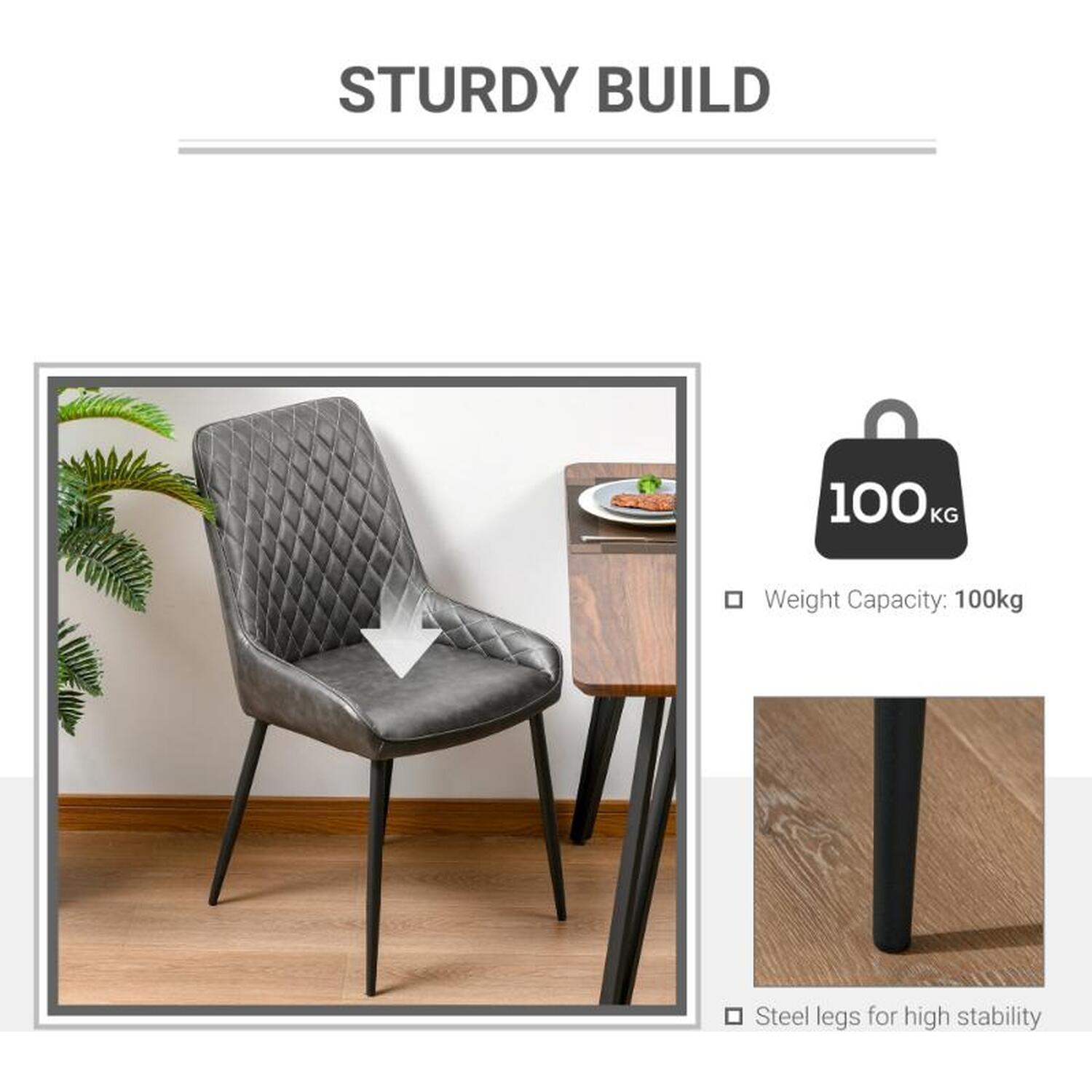 Retro PU Dining Chair Set of 4
