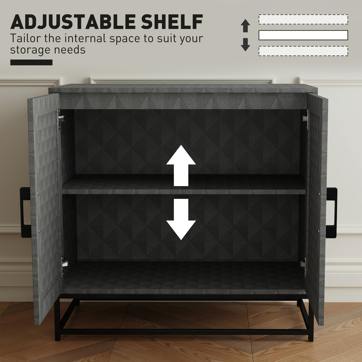 HOMCOM Sideboard Cabinet with Adjustable Shelf and 2 Doors