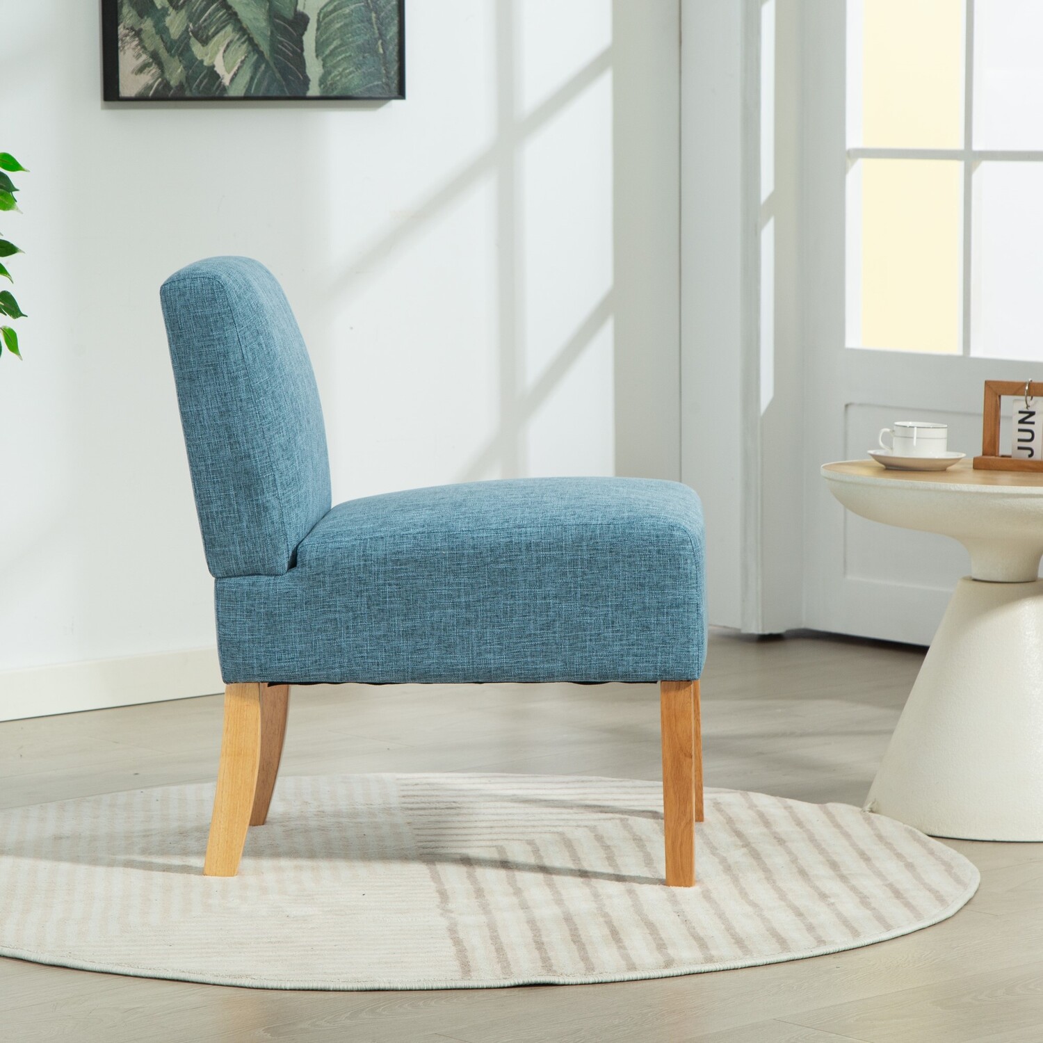 Selina Fabric Armless Accent Chair